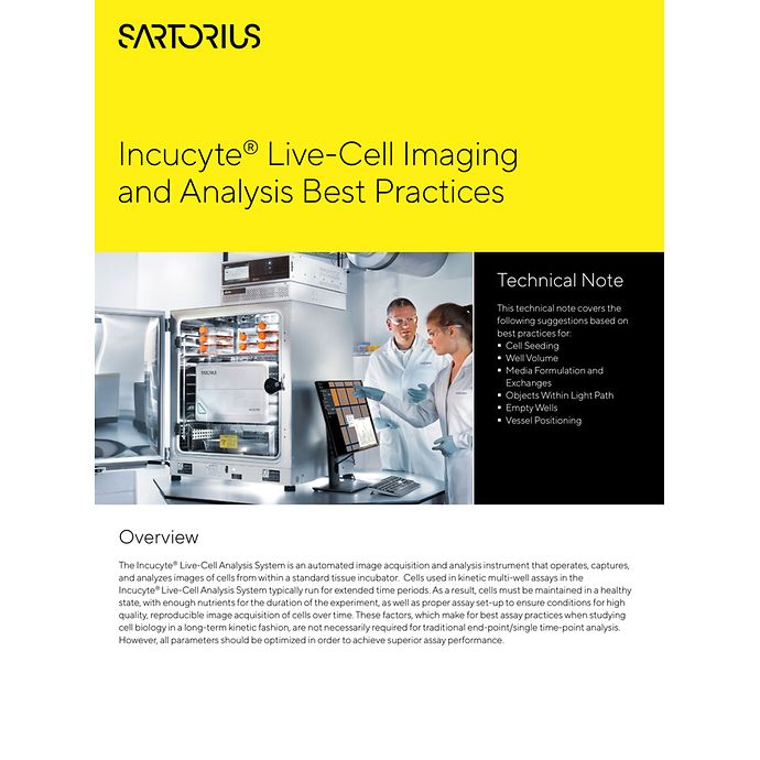 Technical Note: Incucyte® Live-Cell Imaging and Analysis Best Practices