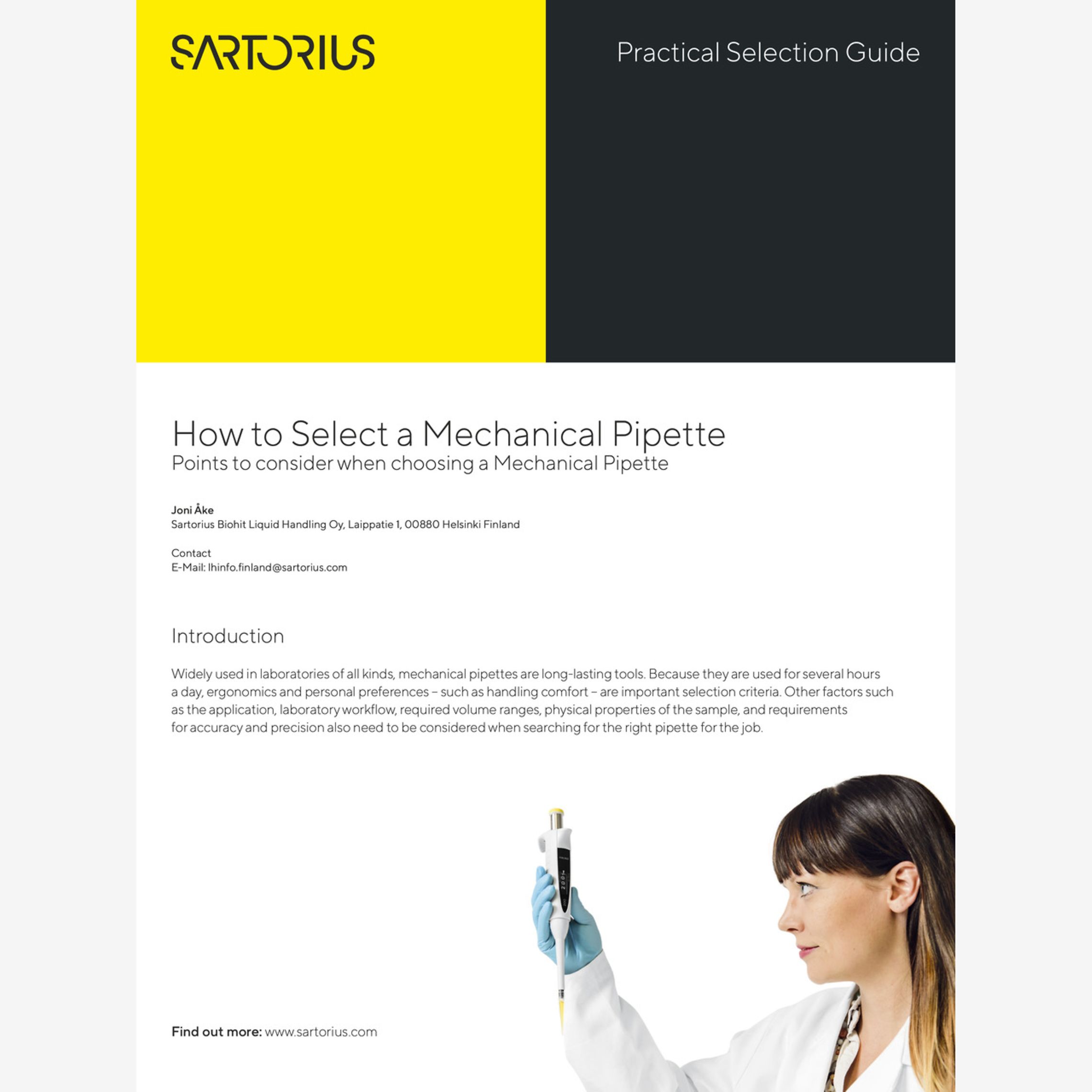 How to Select a Mechanical Pipette