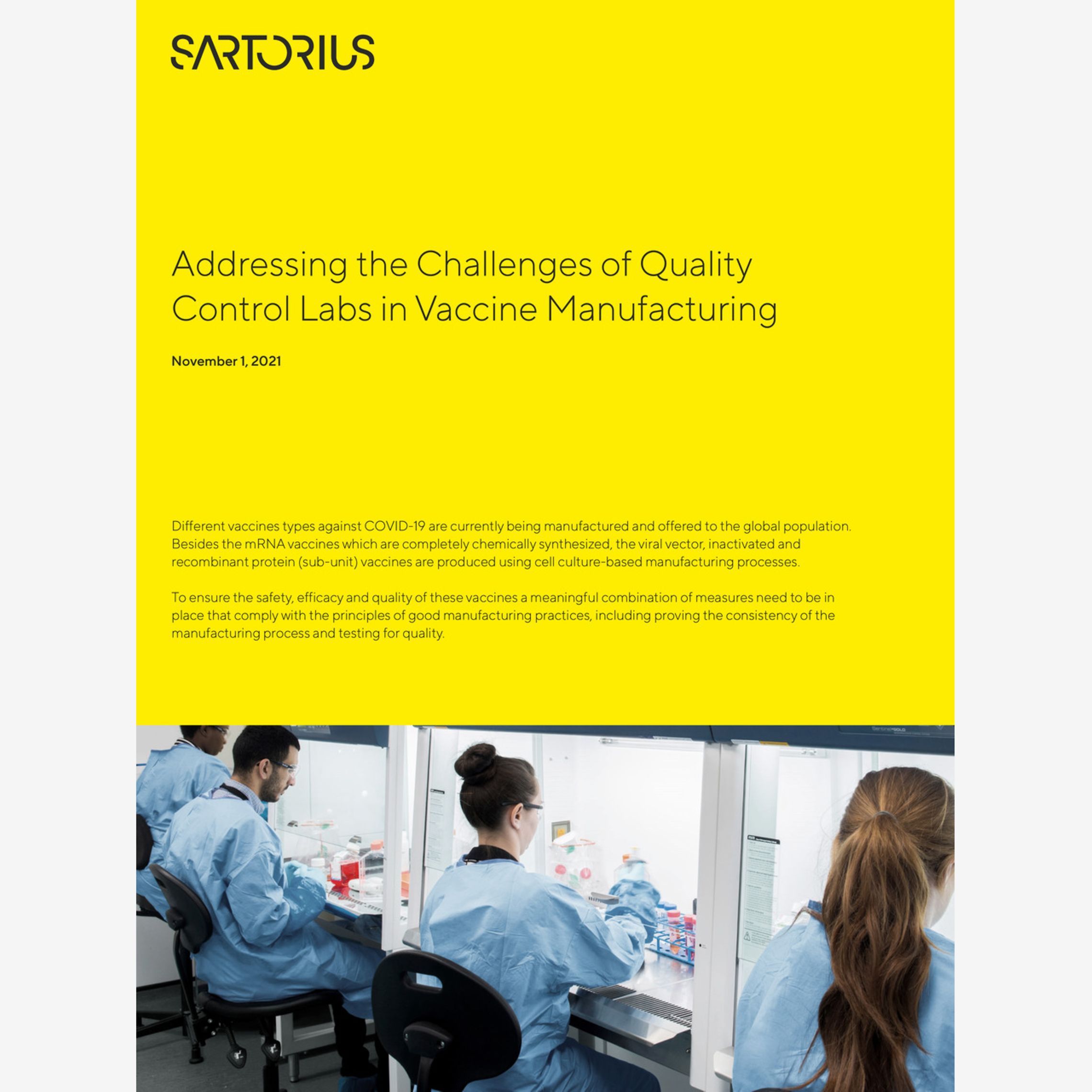 Editorial: Challenges of QC Labs in Vaccine Manufacturing | Sartorius