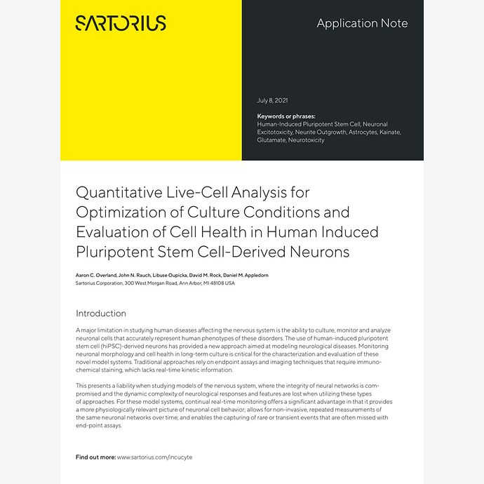 Quantitative Live-Cell Analysis for Optimization of Culture Conditions ...