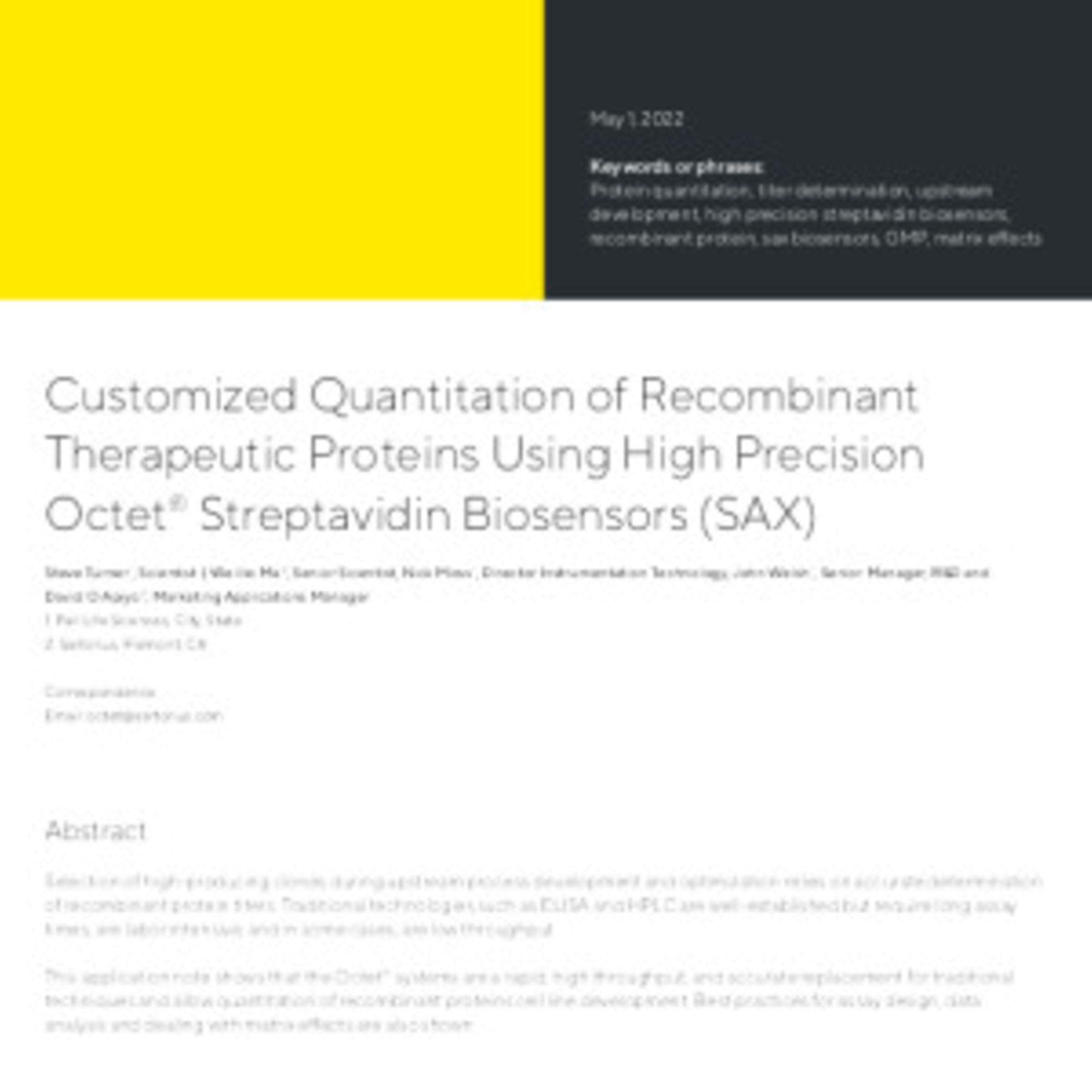 Octet® SAX Biosensors | Sartorius