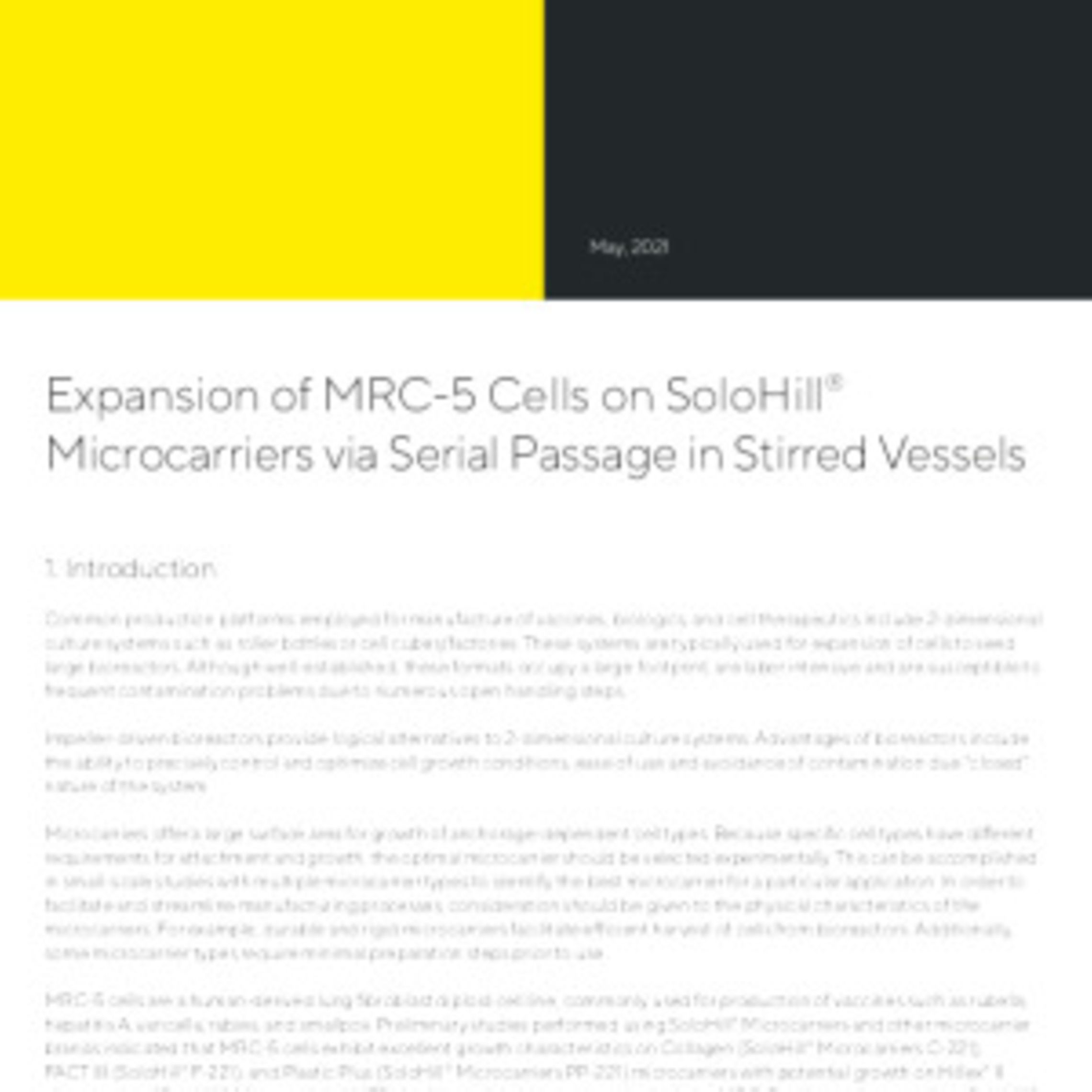 Expanding MRC-5 cells on SoloHill®