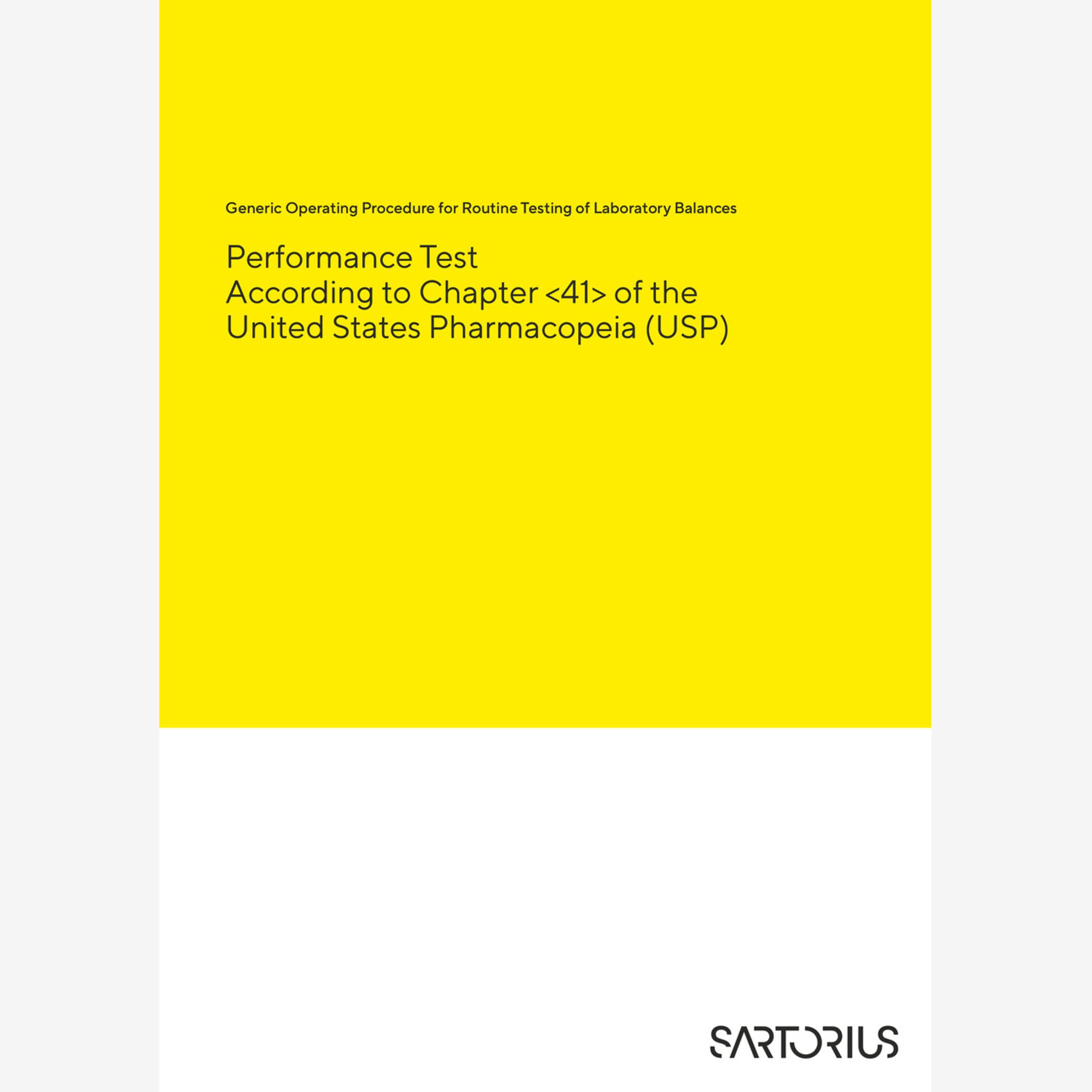 Performance Test According to Chapter of the United States Pharmacopeia ...