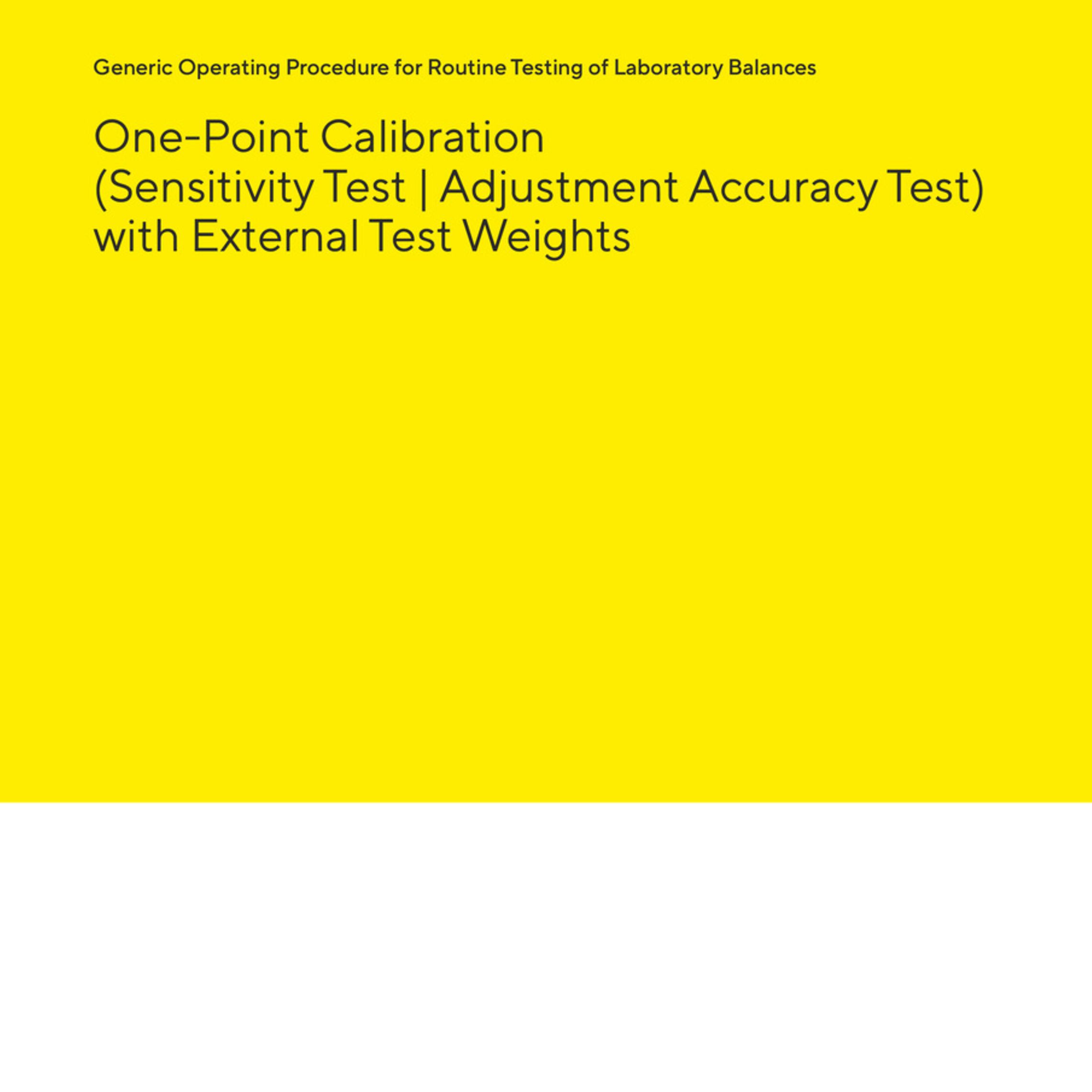 One-Point Calibration Test with External Test Weights Gated Page ...