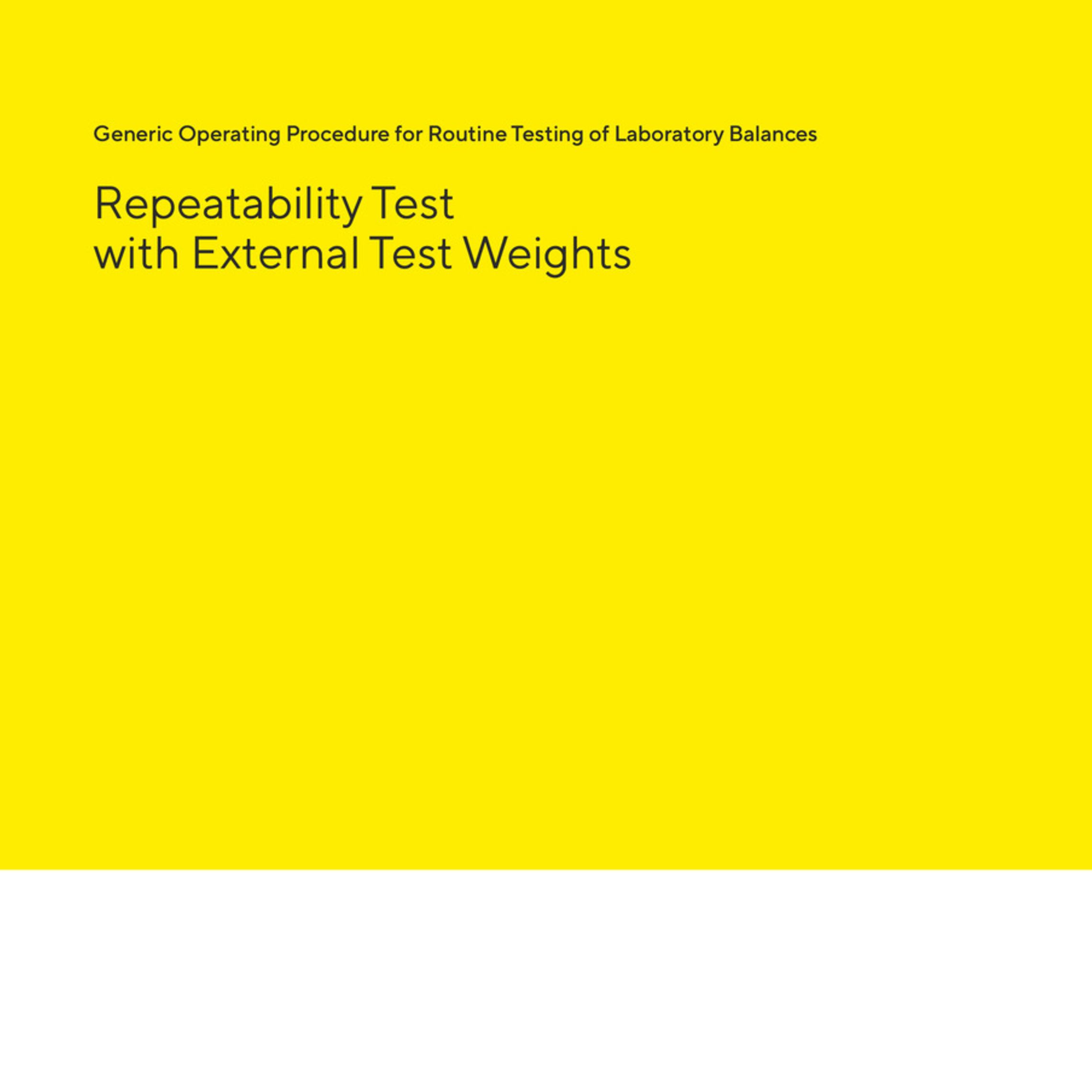 Repeatability Test with External Test Weights