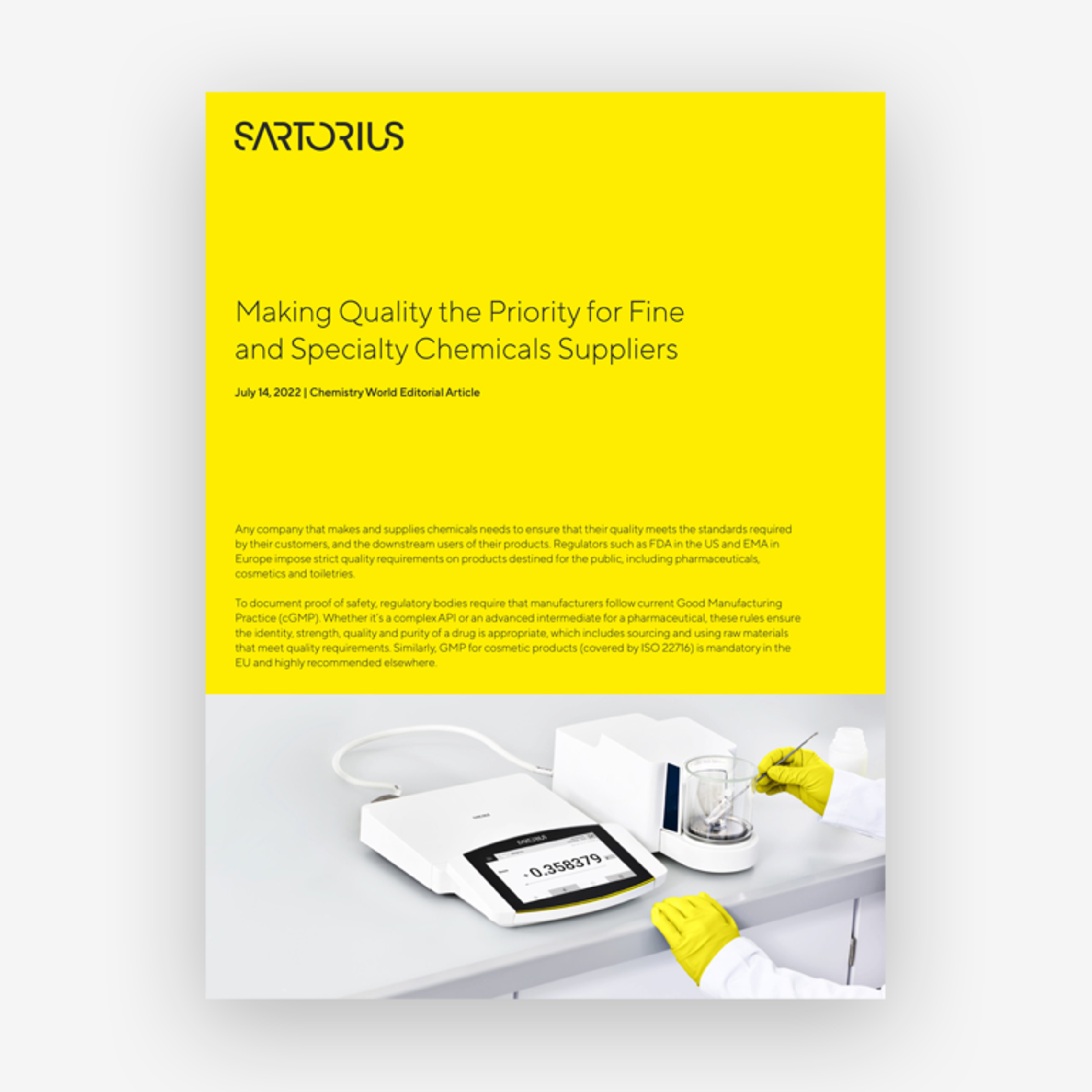 Making Quality the Priority for Fine and Specialty Chemicals Suppliers ...