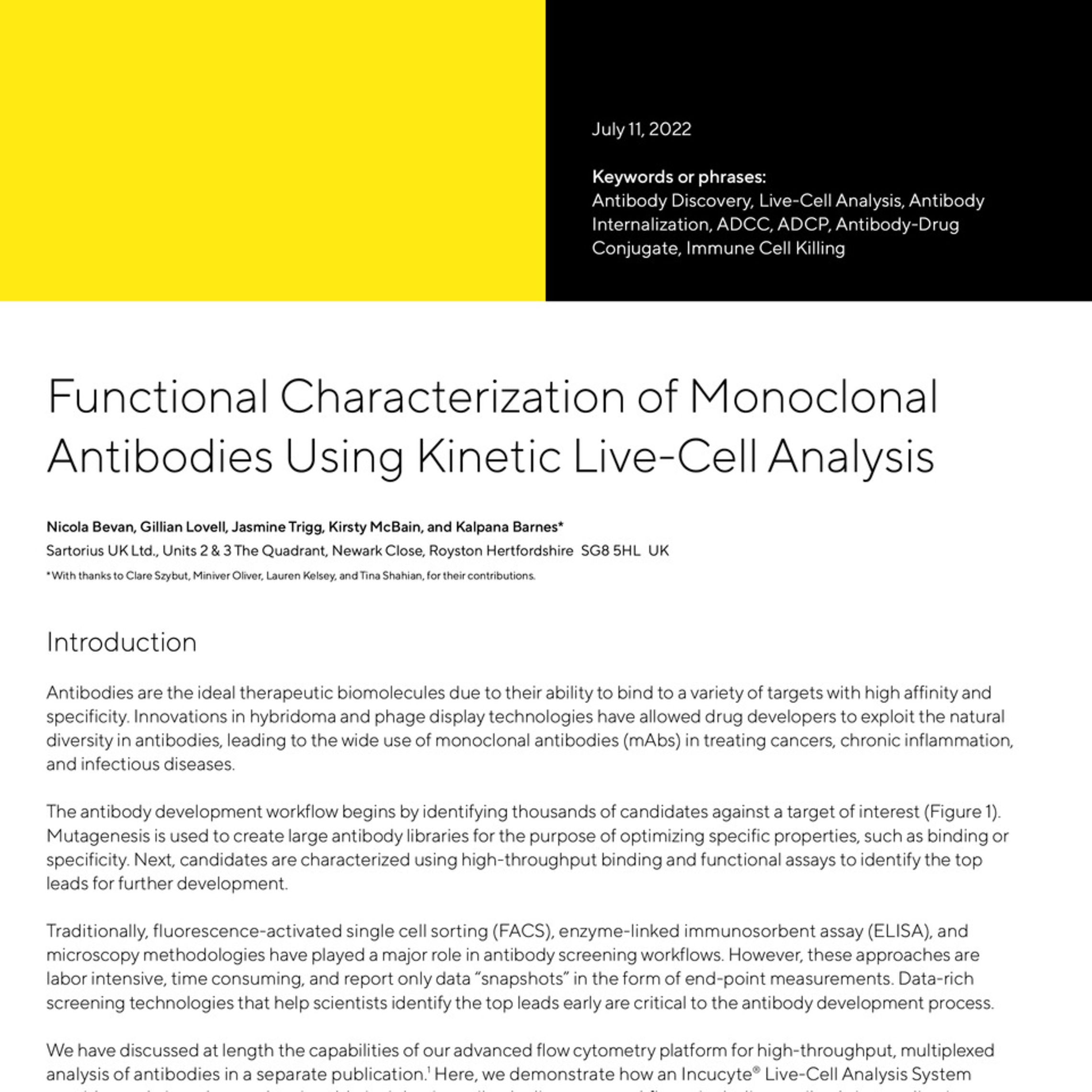 White Paper: Functional Characterization of Monoclonal Antibodies Using ...