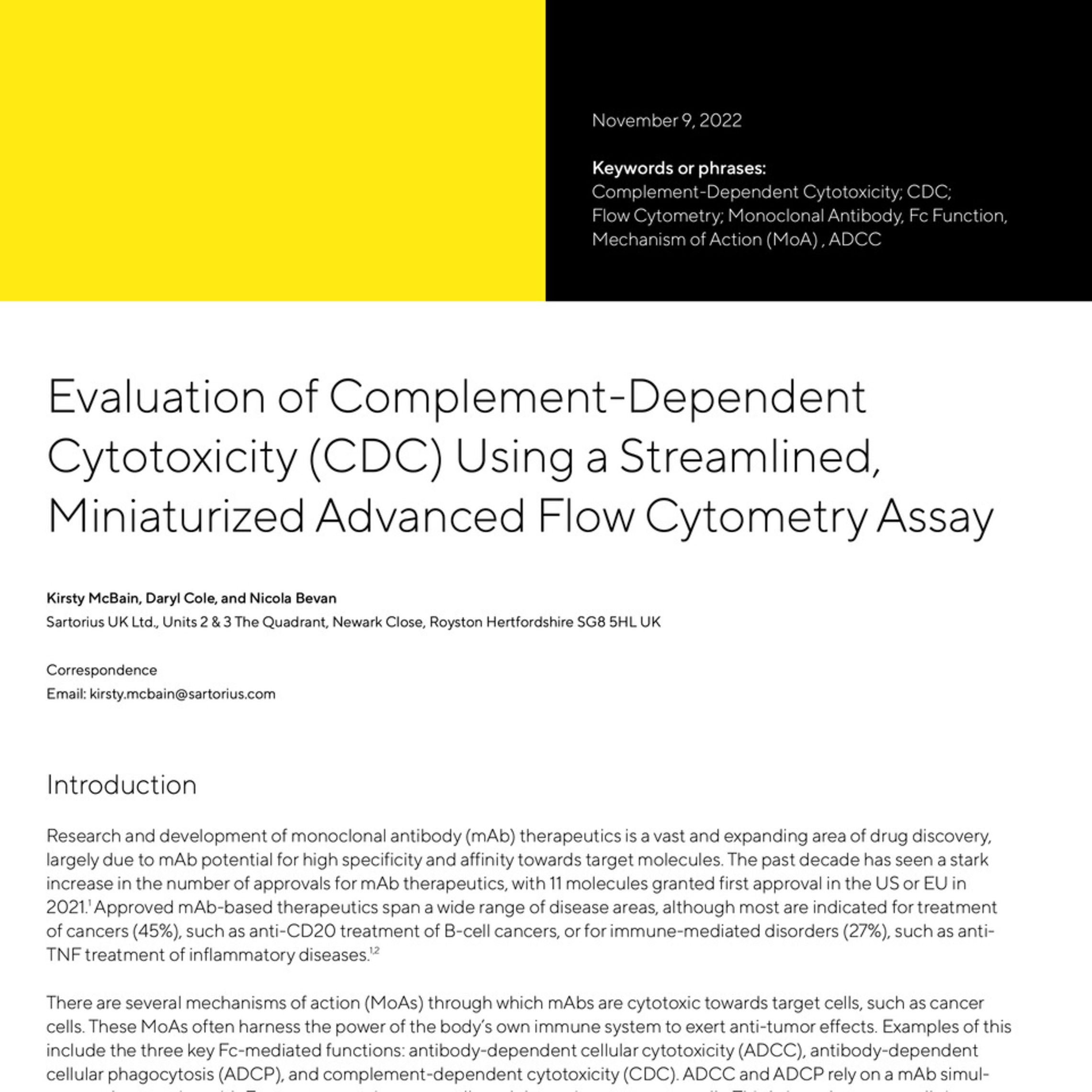 Evaluation of CDC Using a Streamlined, Miniaturized Advanced Flow ...