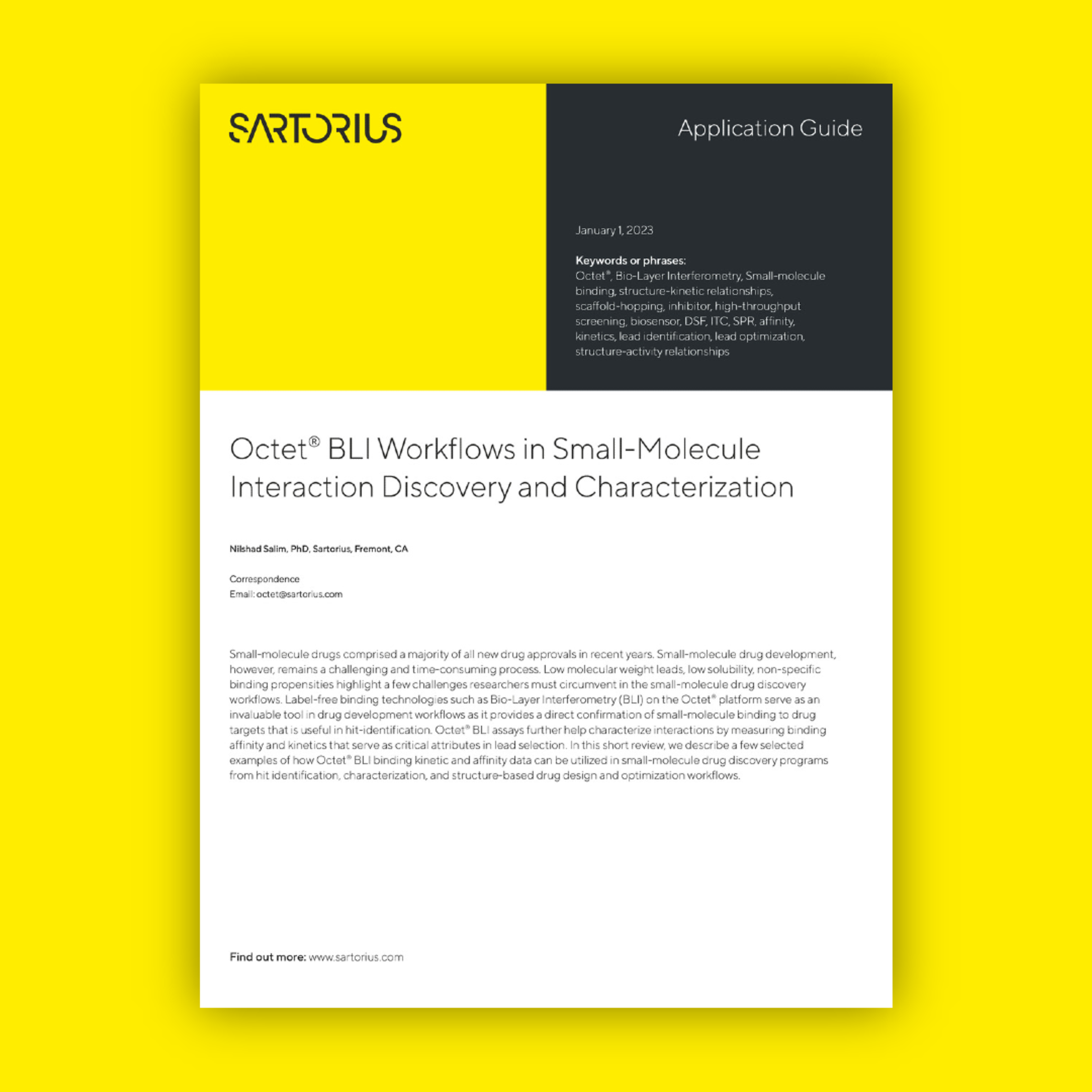 Octet® BLI Workflows in Small-Molecule Interaction Guide | Sartorius