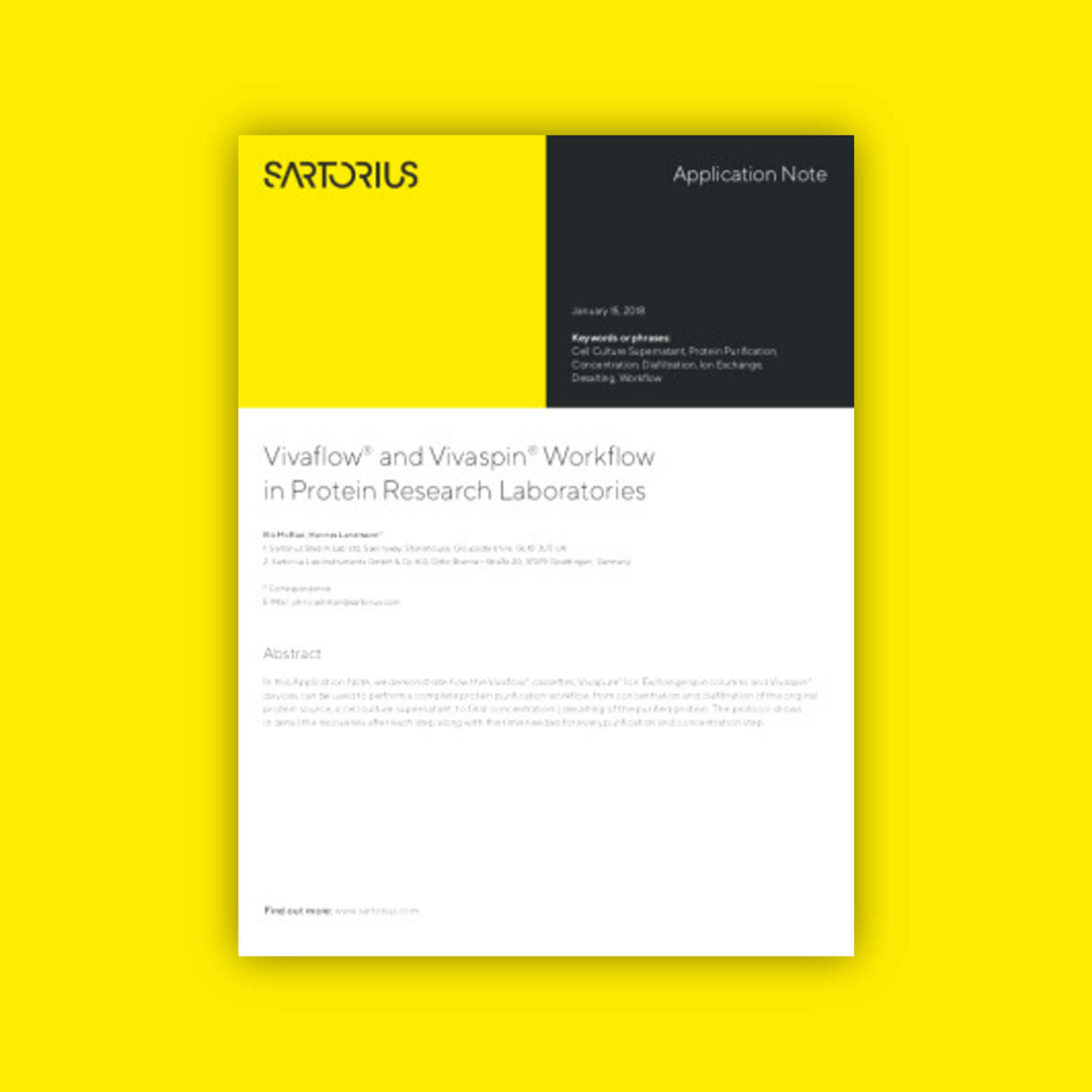 Vivaflow and Vivaspin Workflow in Protein Research Laboratories