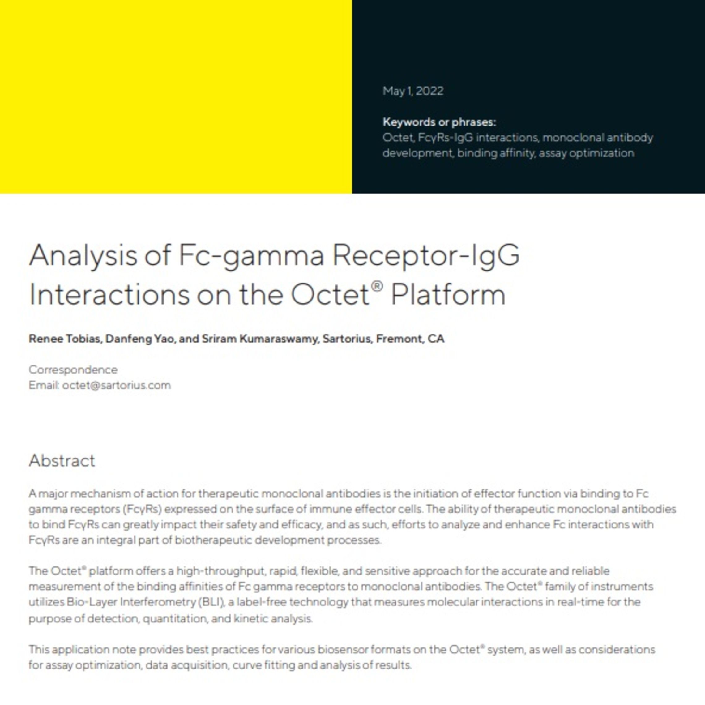 Analysis of Fc-Gamma Receptor-IgG Interactions on Octet Platform ...