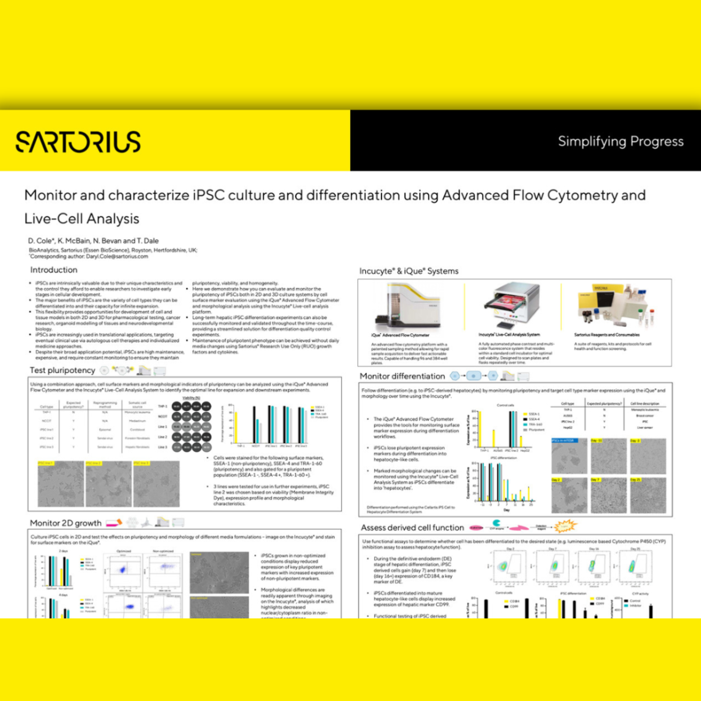 Monitor and characterize iPSC culture and differentiation using ...