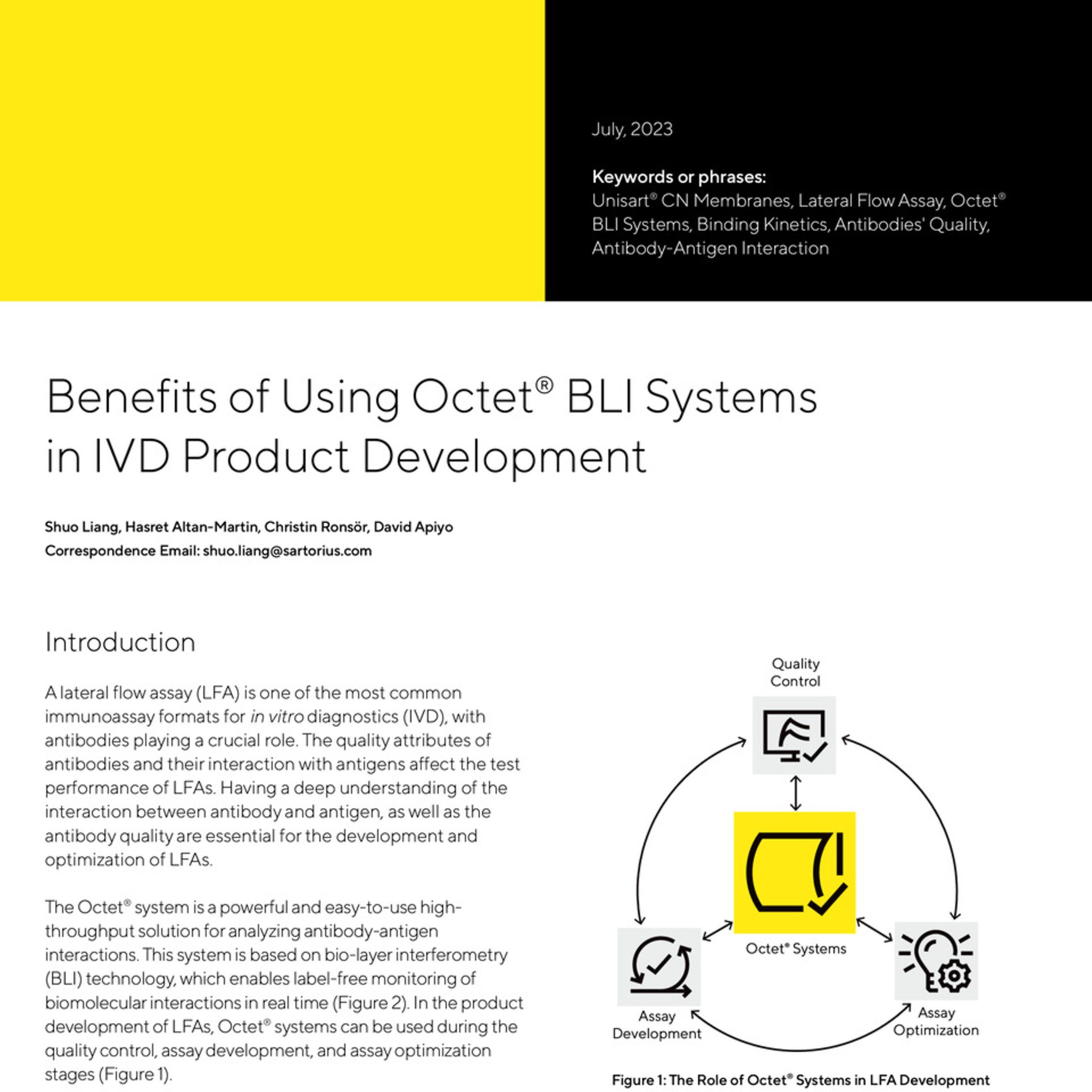 Benefits of Using Octet® BLI Systems in IVD Product Development White ...