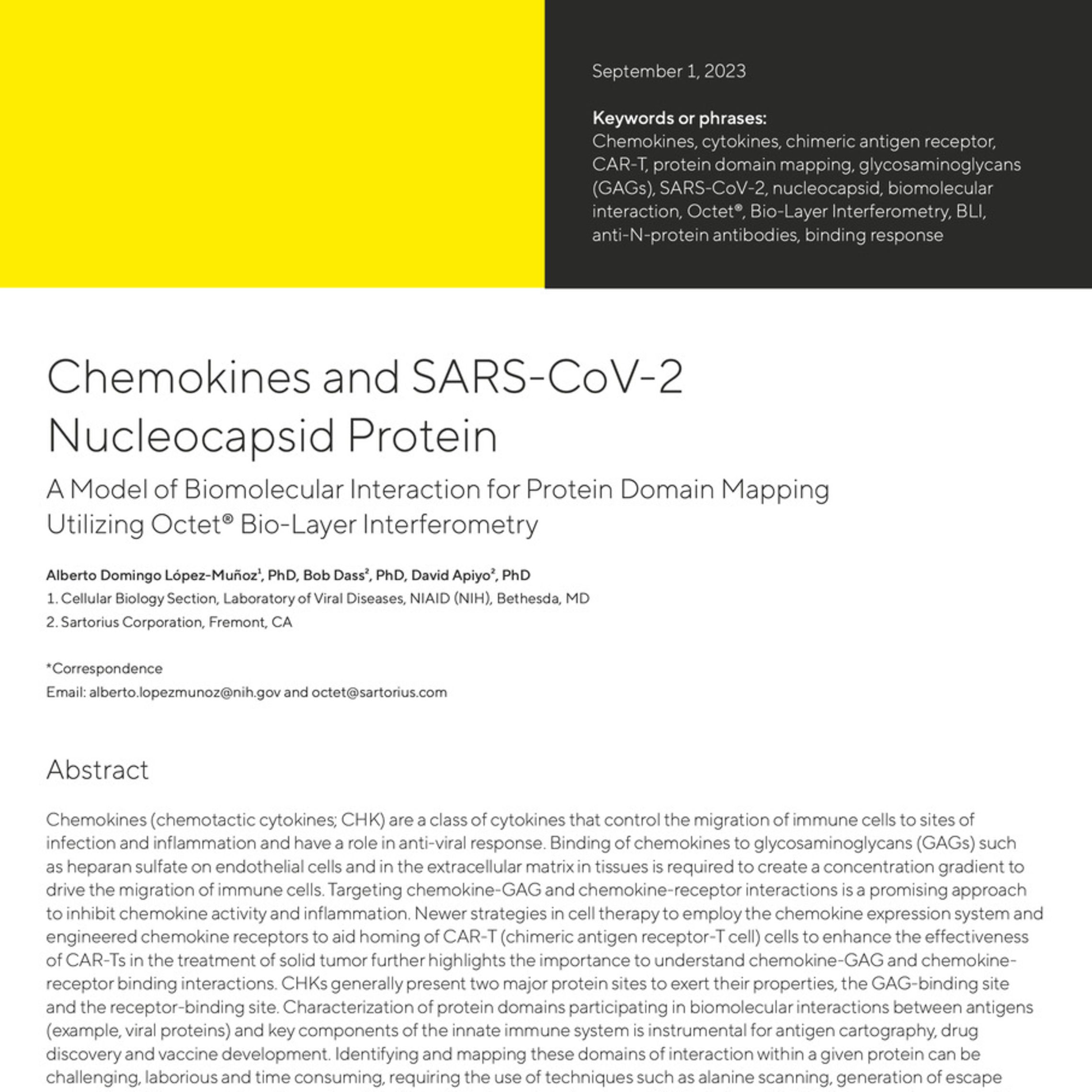 Chemokines & SARS-CoV-2 Nucleocapsid Protein: Protein Domain Mapping ...