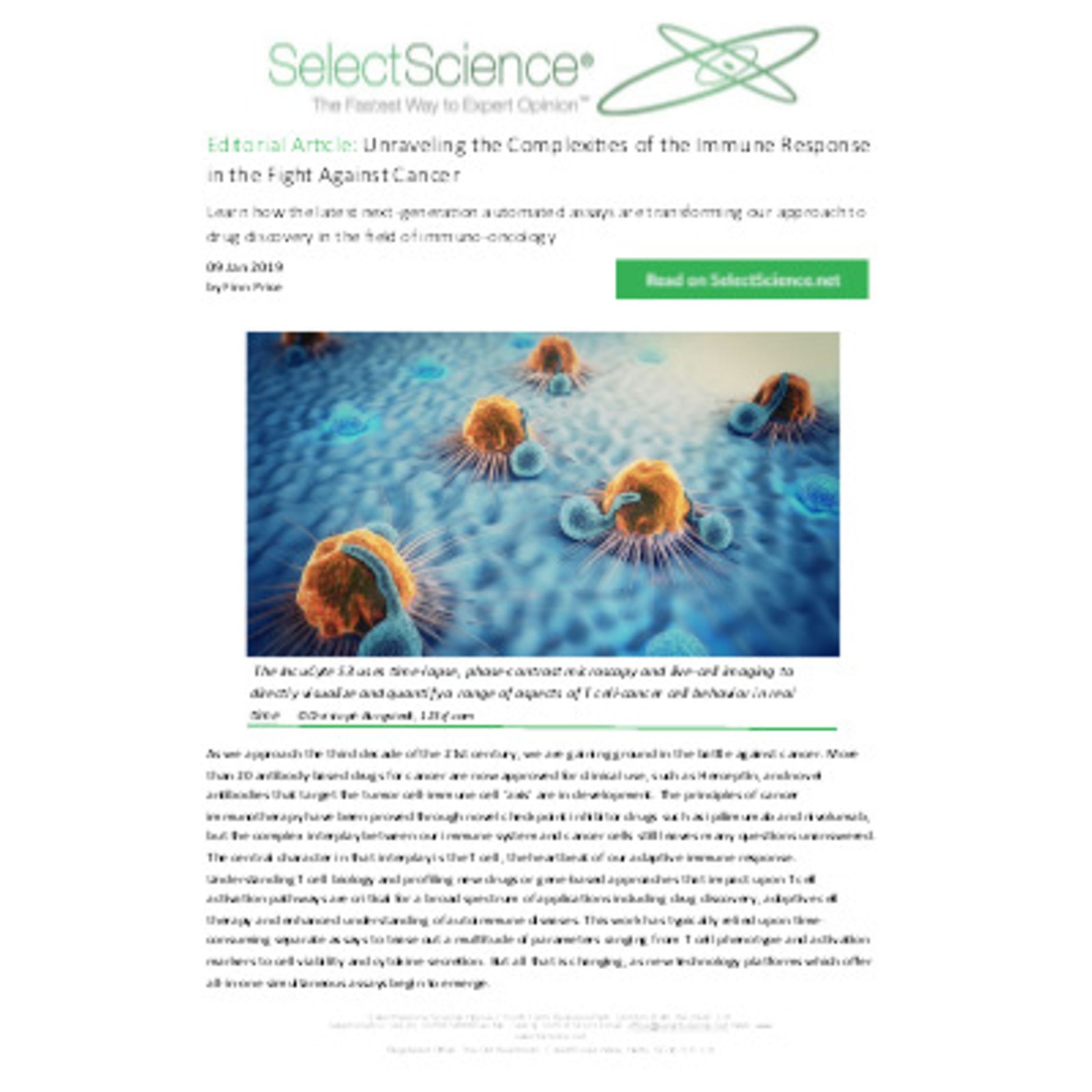 Thank You! Article: Unraveling the Complexities of the Immune Response WW