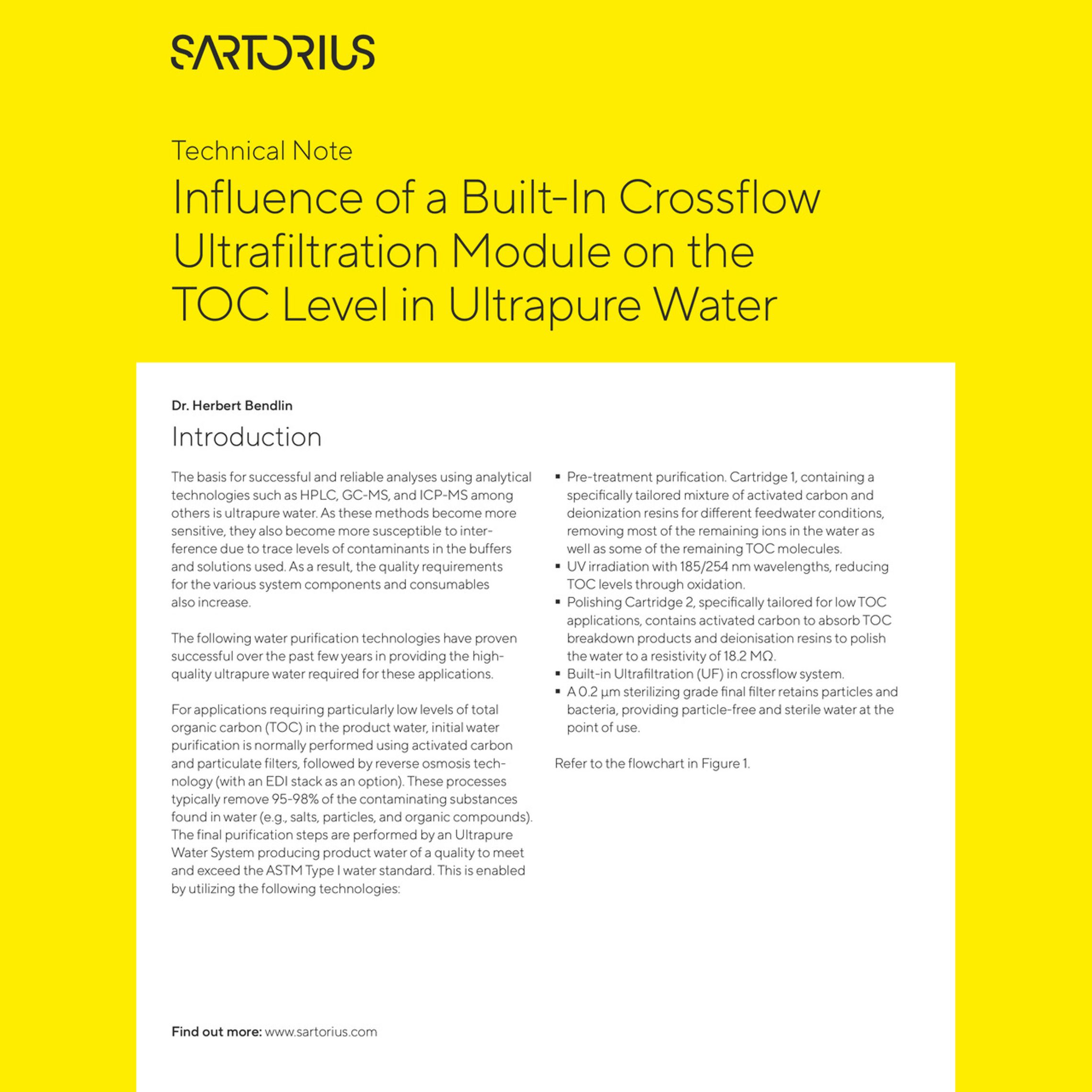 Influence of a Built-In Crossflow Ultrafiltration Module on the TOC ...