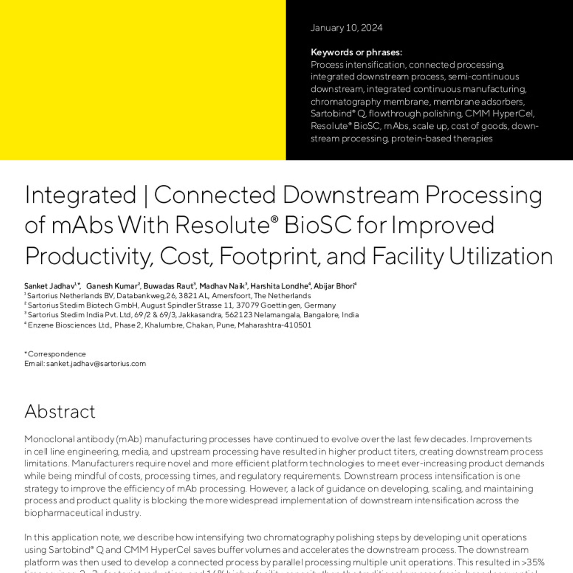 Integrated | Connected Downstream Processing of mAbs With Resolute ...