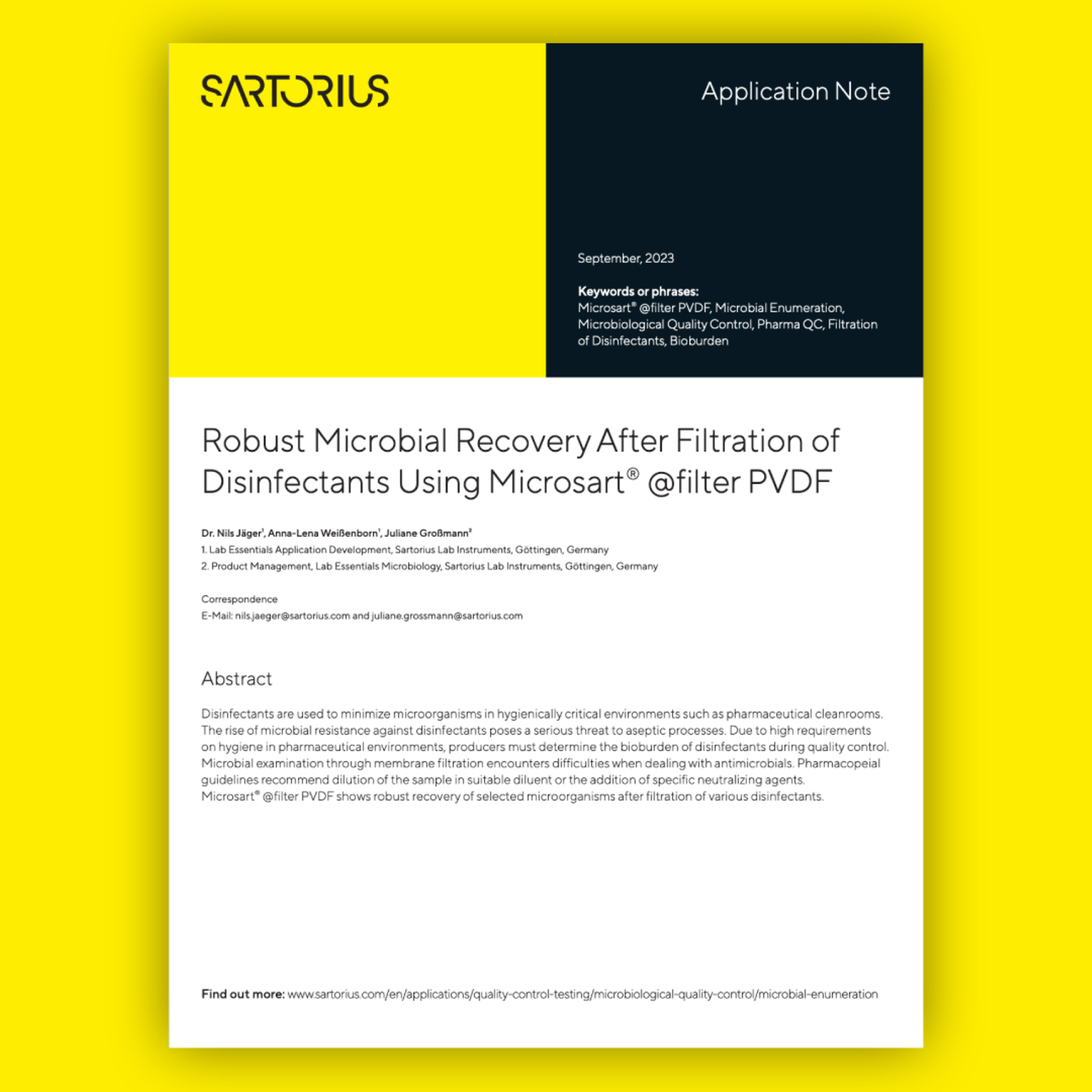 Robust Microbial Recovery After Filtration of Disinfectants | Sartorius