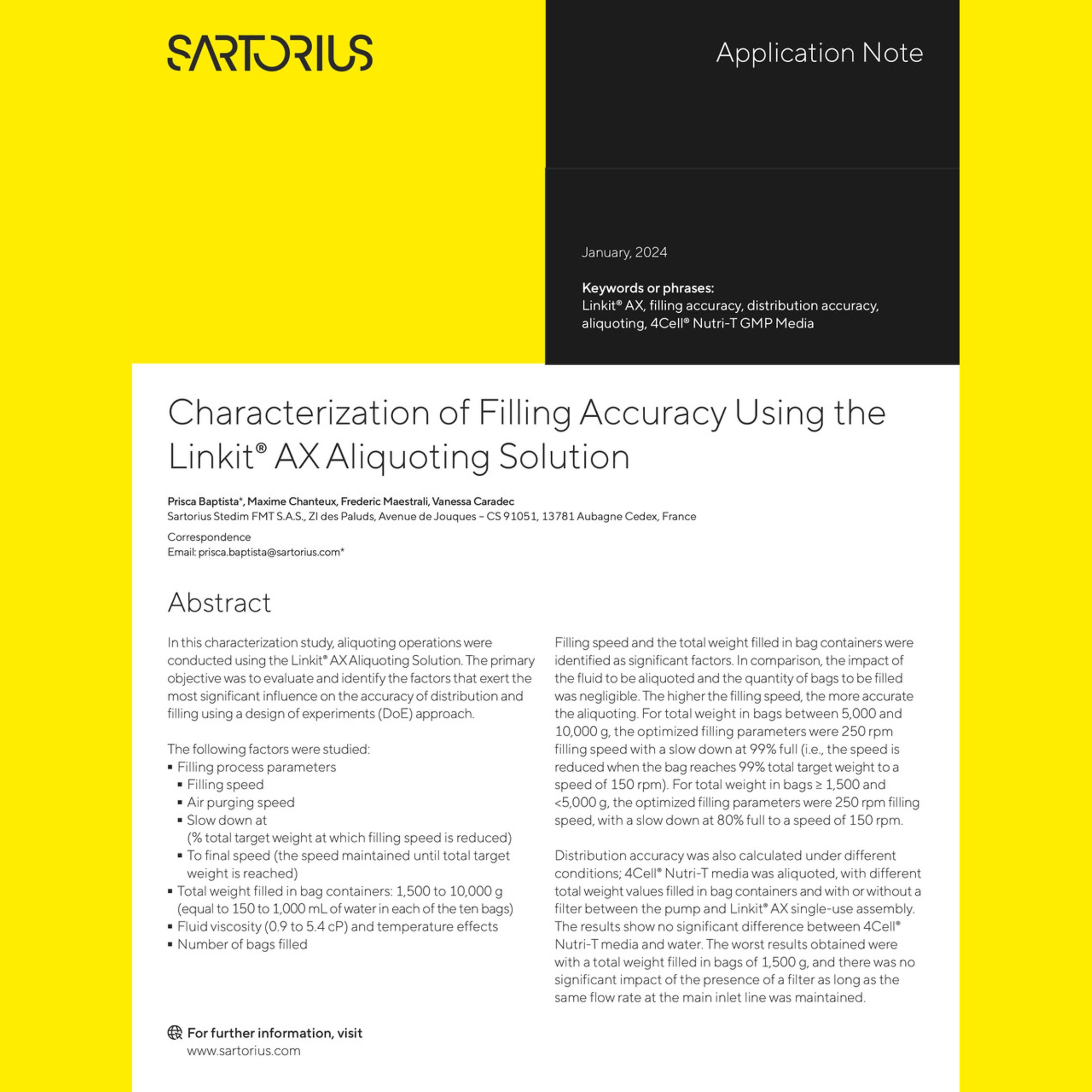 Optimizing Filling Accuracy with Linkit® AX Aliquoting Solution