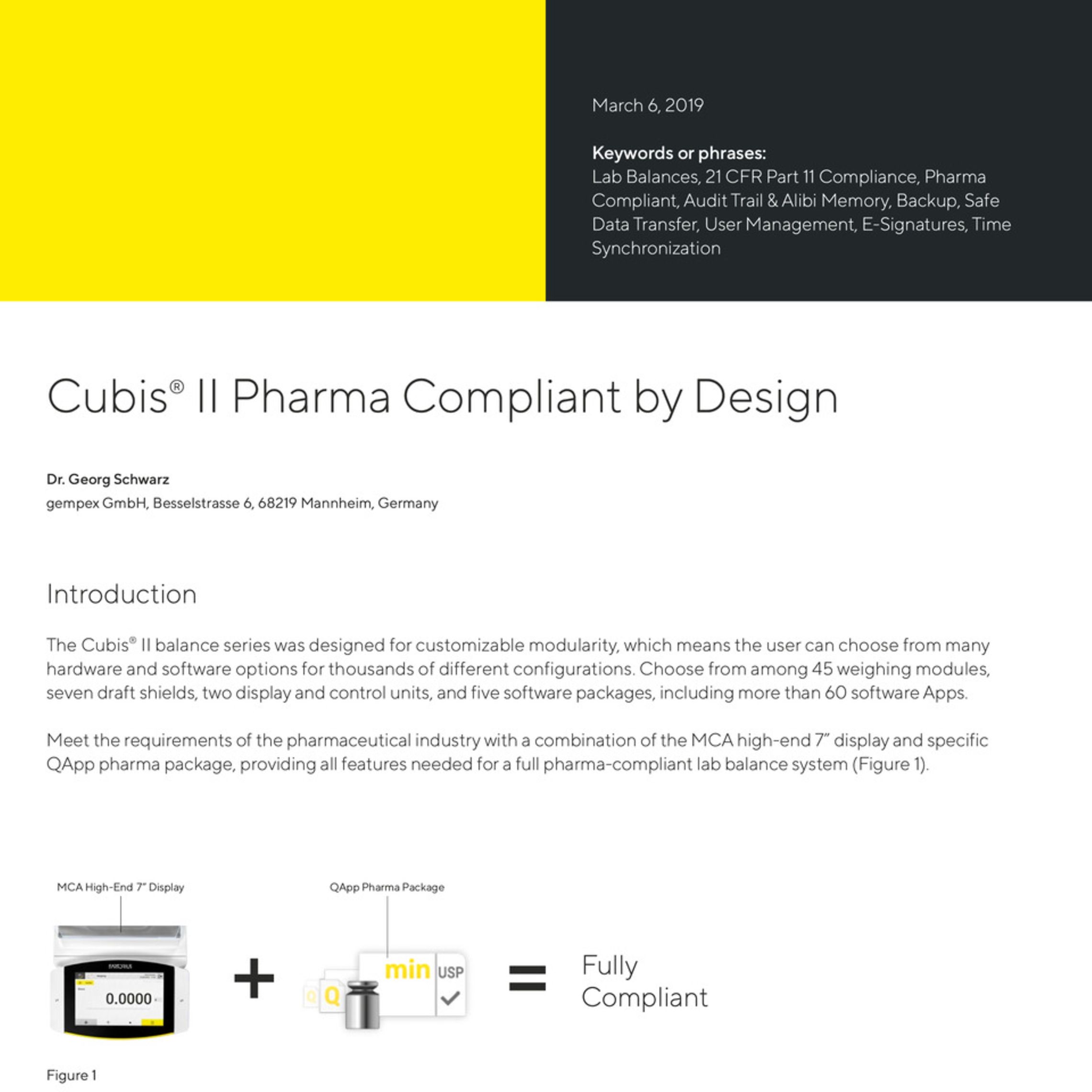 White Paper: Cubis II Advanced Compliance