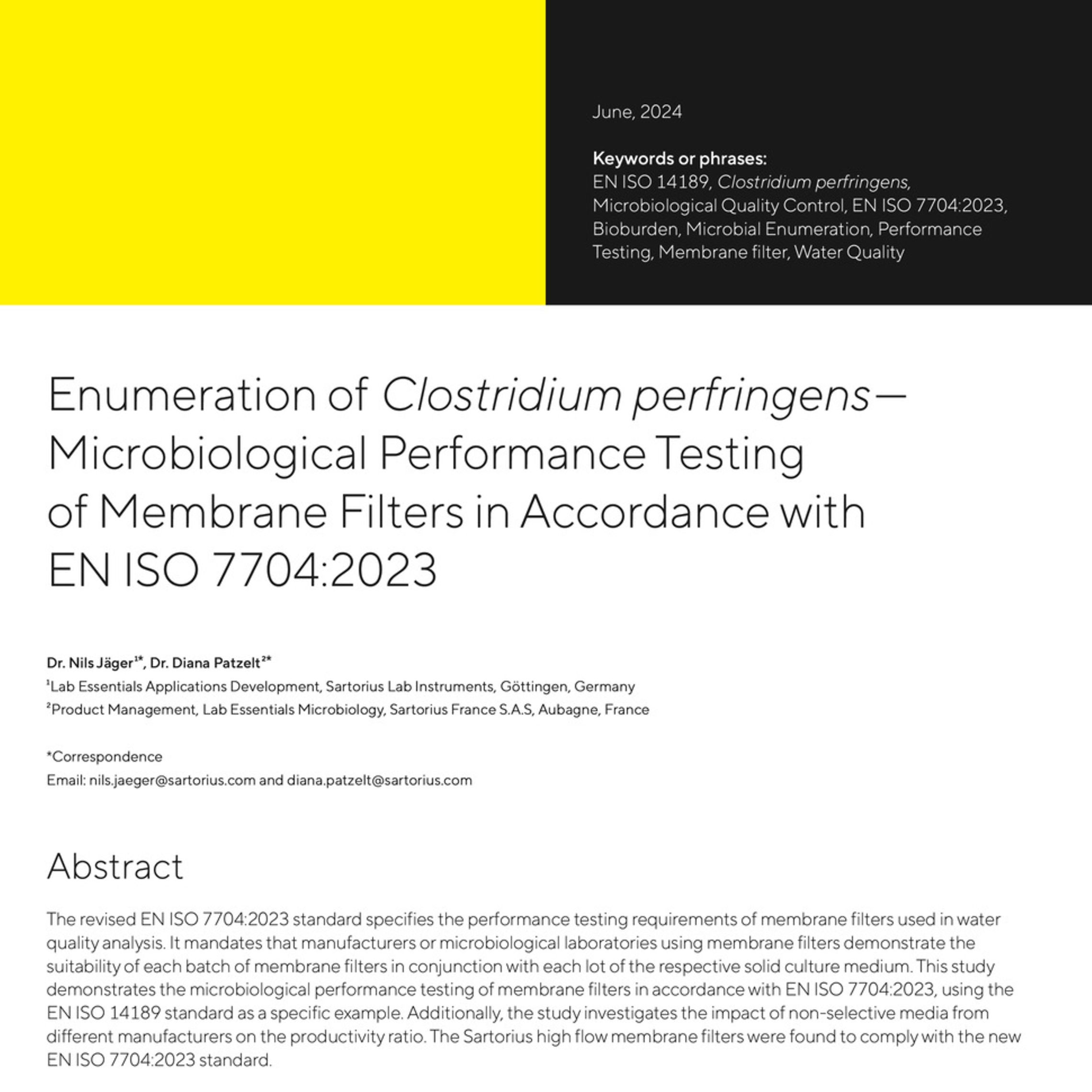 Microbiological Performance Testing of Membrane Filters in Accordance ...