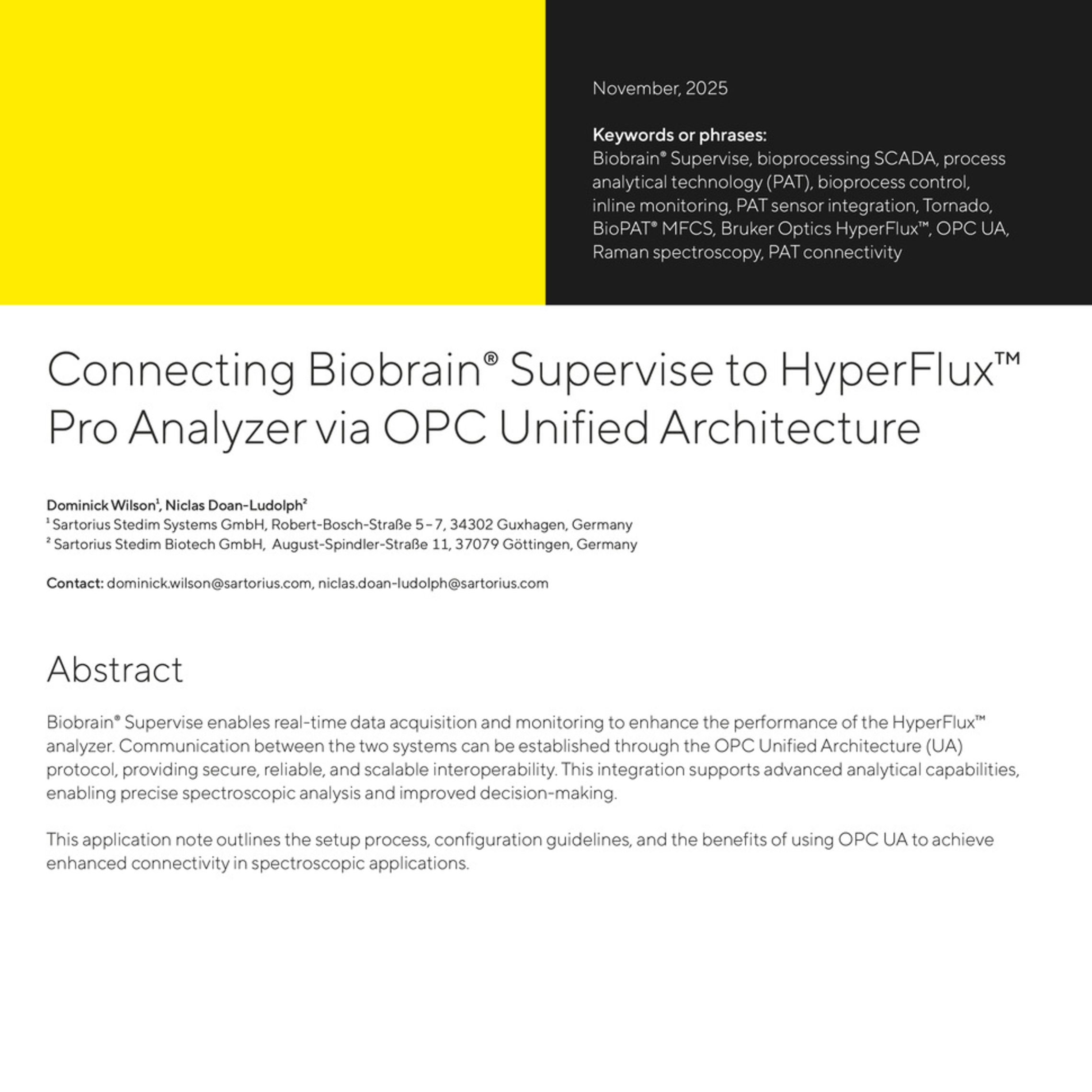 Connecting Biobrain® Supervise to Hyperflux™ Pro Analyzer via OPC ...