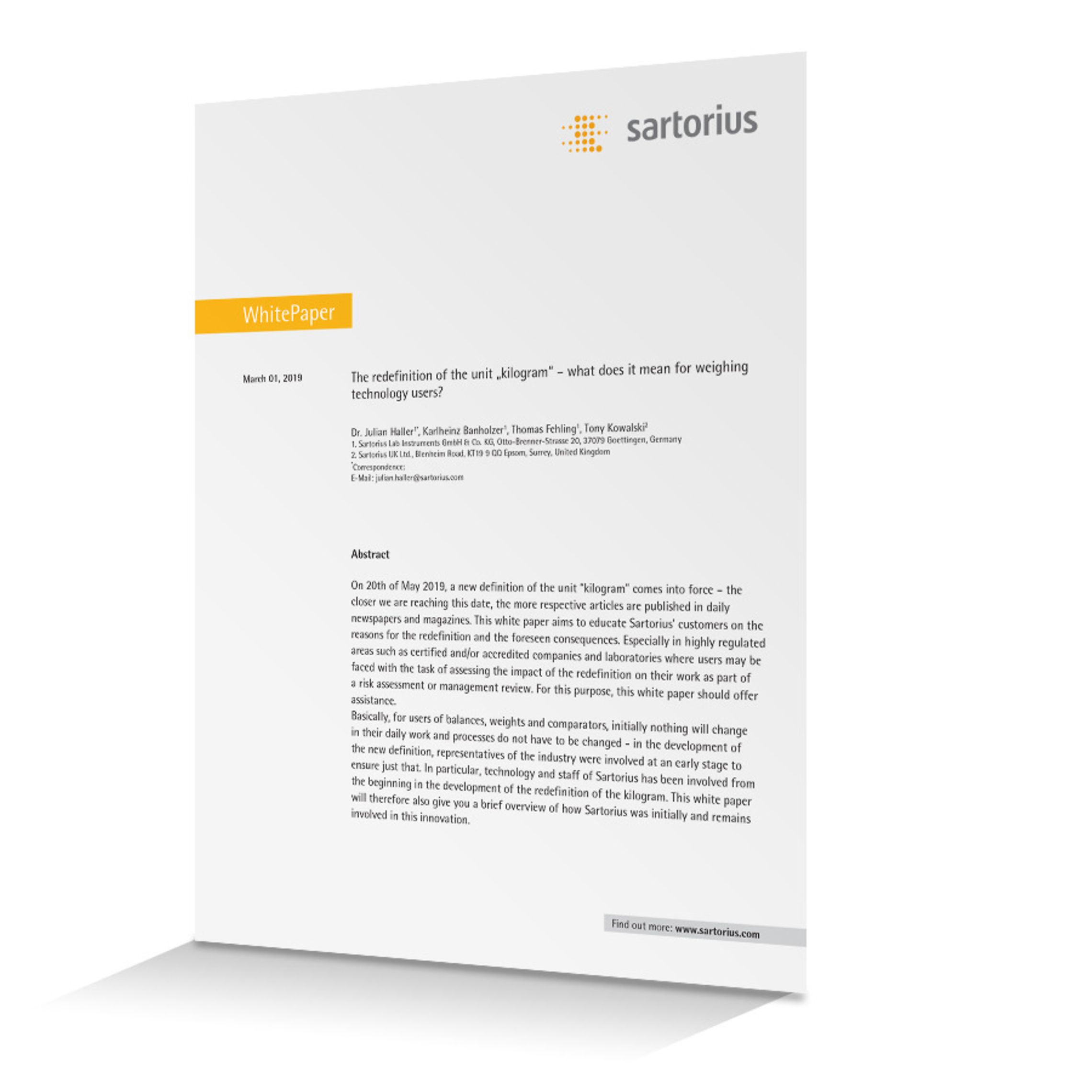 White Paper: The Redefinition of Kilogram