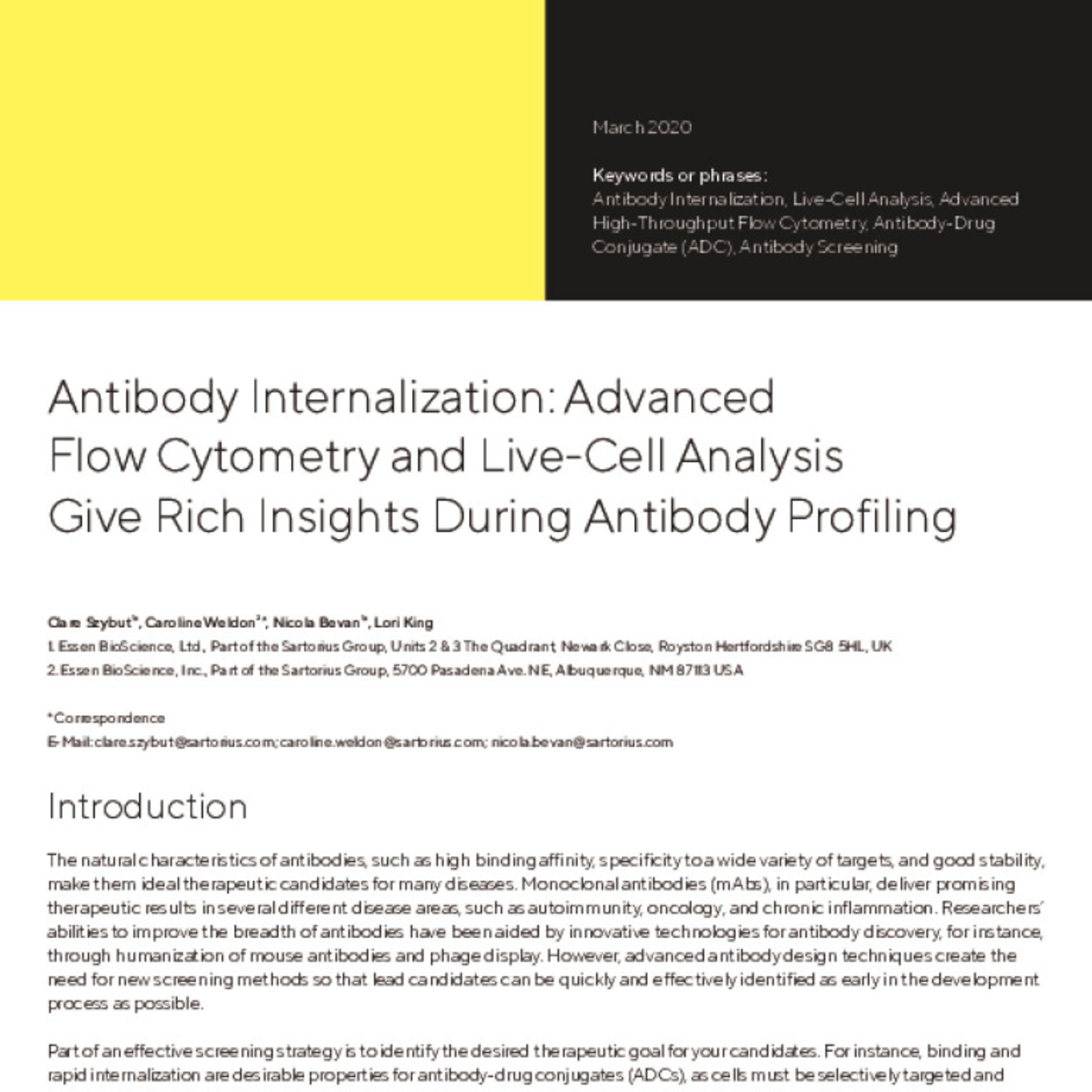 Antibody Internalization: Advanced Flow Cytometry and Live-Cell ...