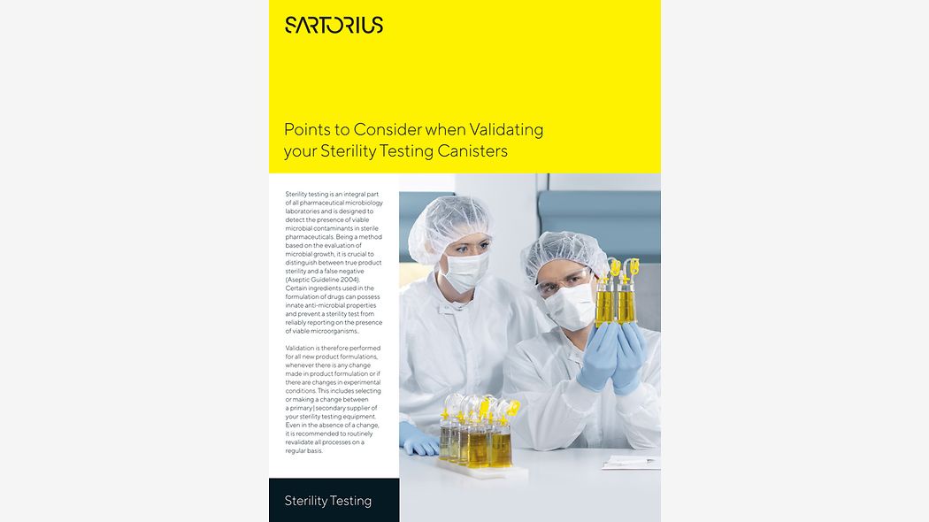 Sterility Testing | Pharmaceutical Microbiology | Sartorius