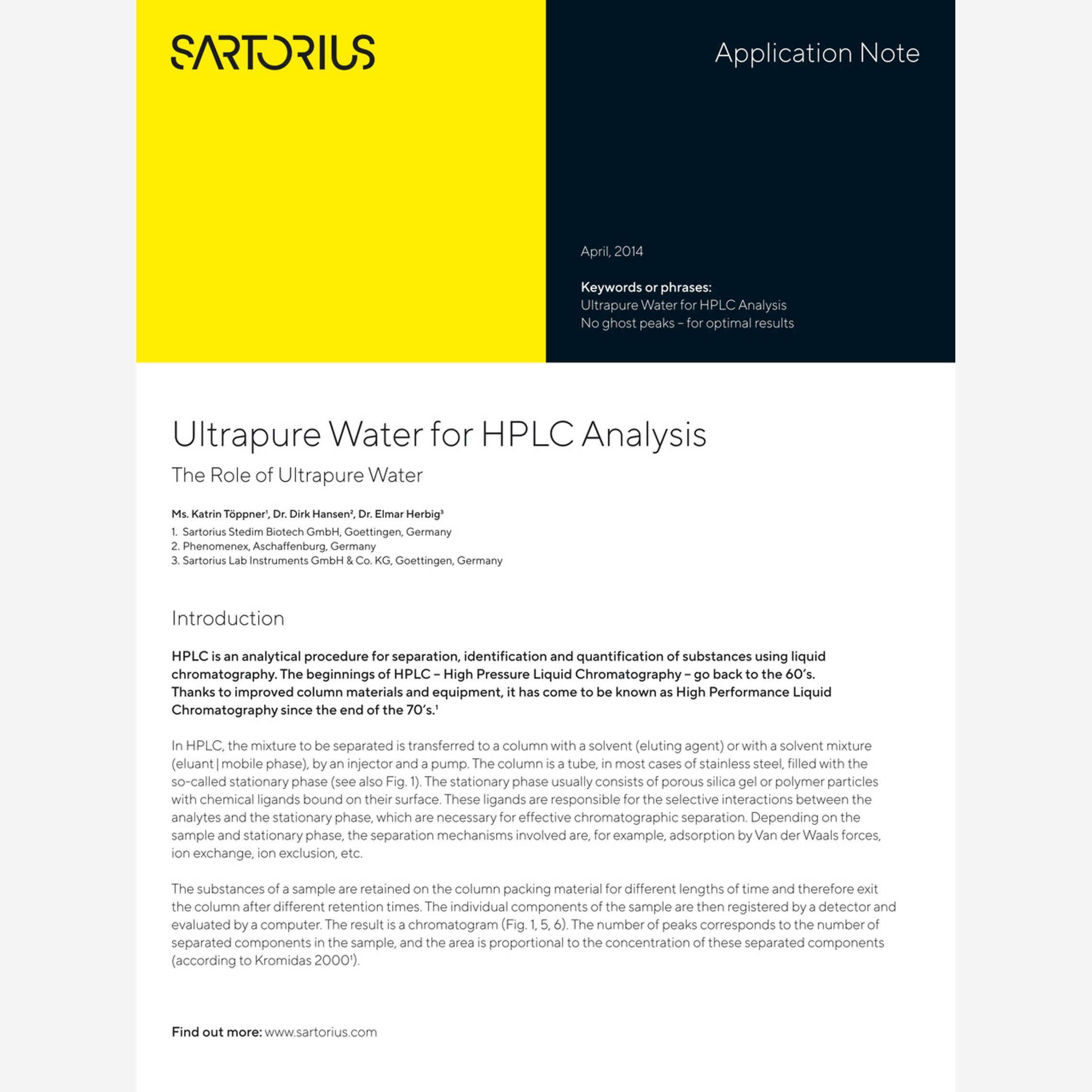 Ultrapure Water for HPLC Analysis