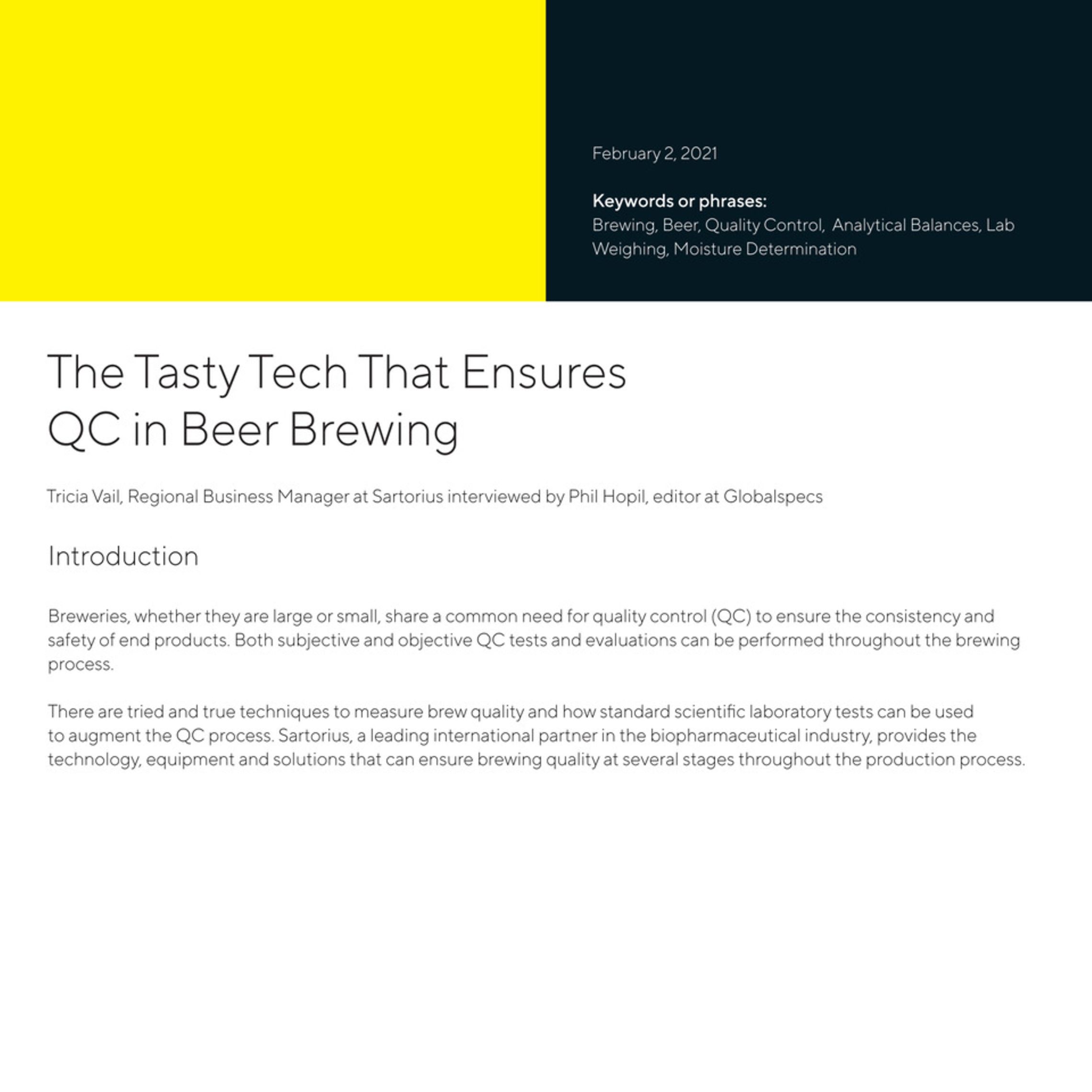 The Tasty Tech That Ensures QC in Beer Brewing