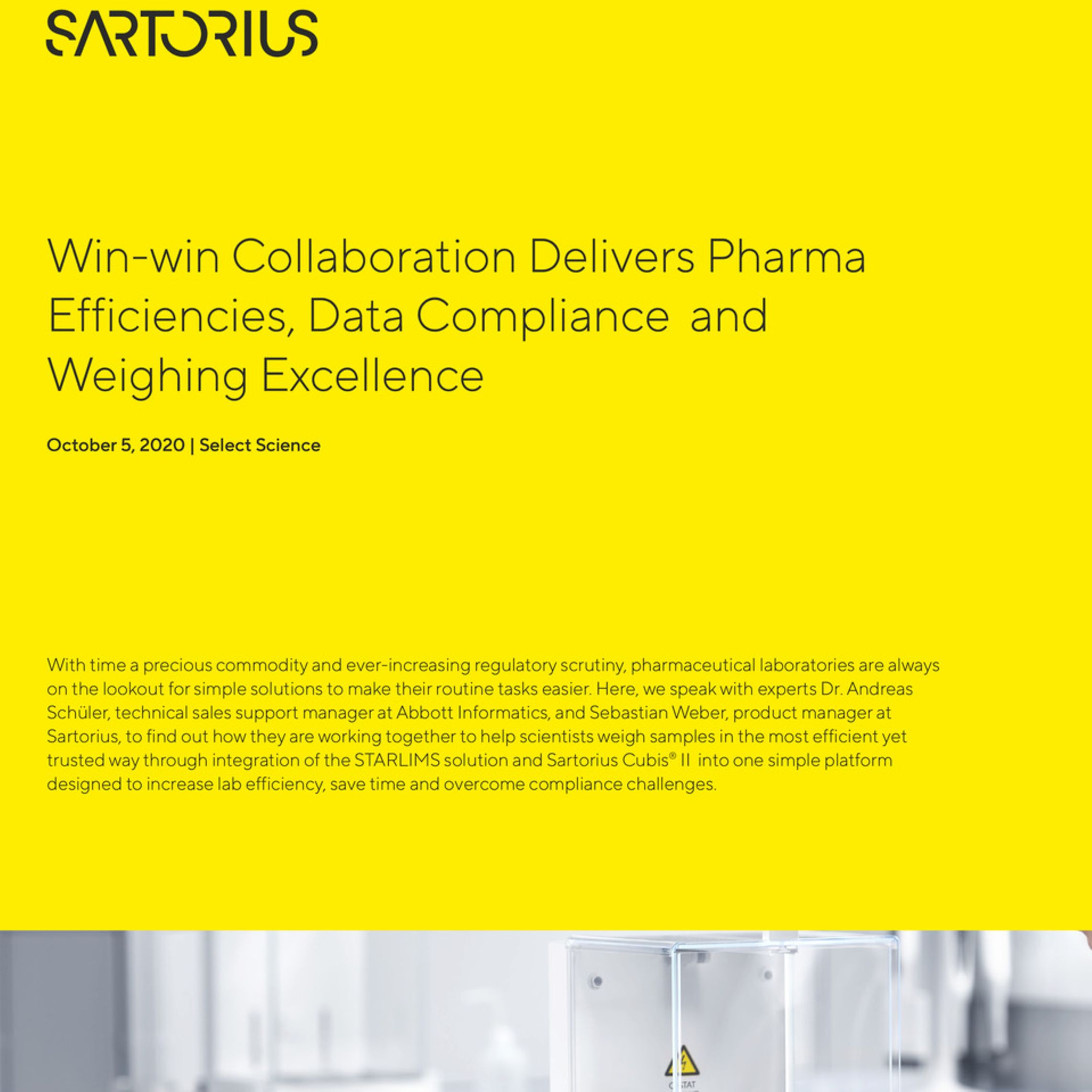Cubis® II Starlims Data Compliance Article | Sartorius