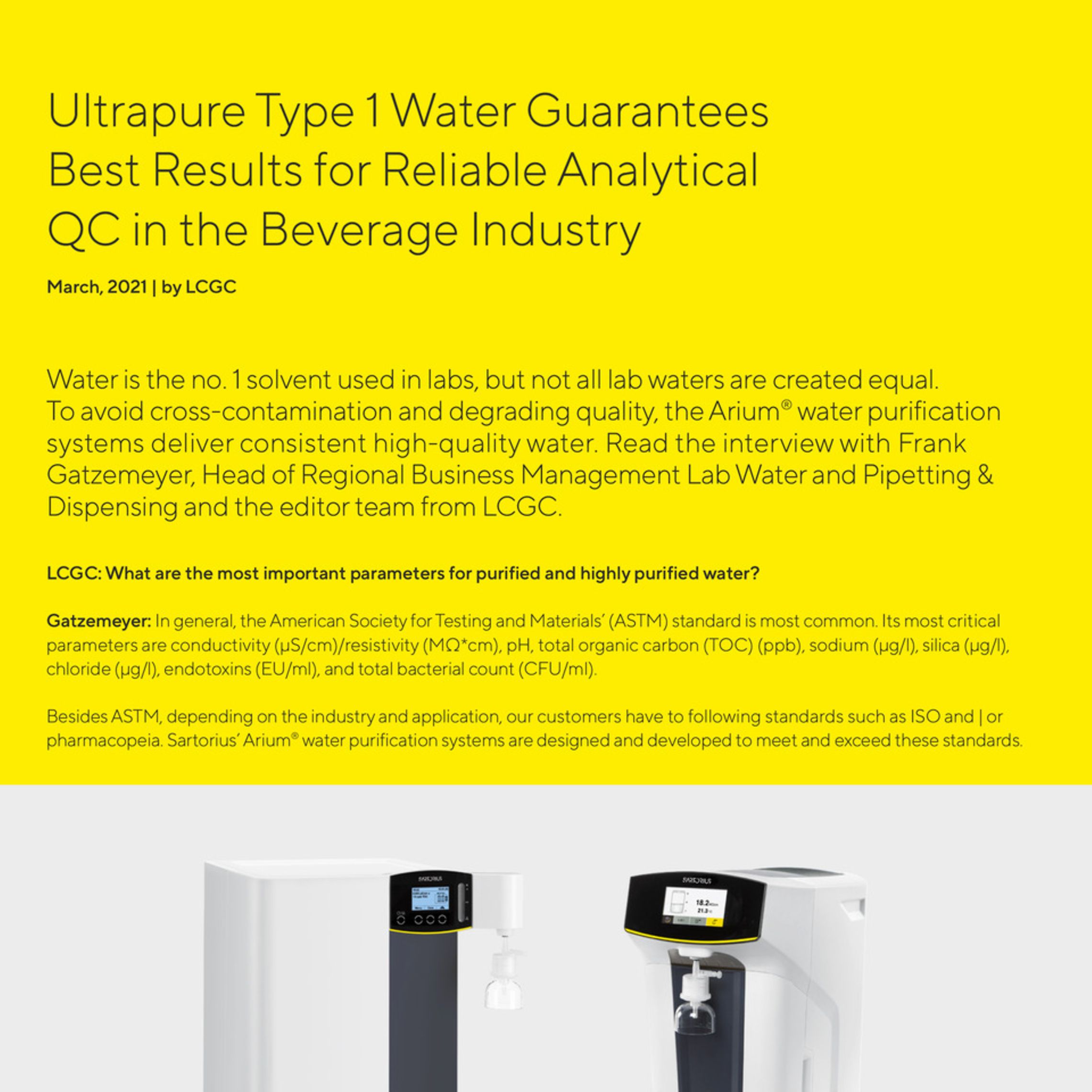Ultrapure Type 1 Water Guarantees Best Results for Reliable Analytical ...