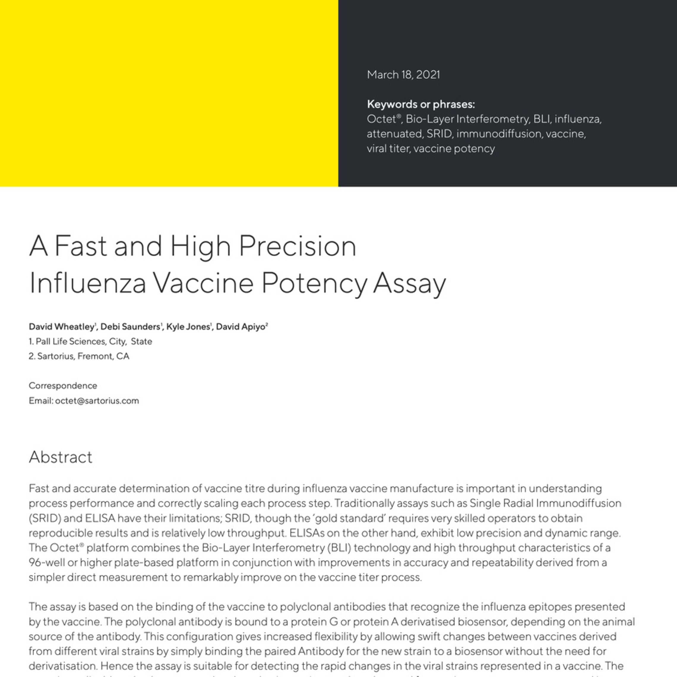 A Fast and High Precision Influenza Vaccine Potency Assay | Sartorius