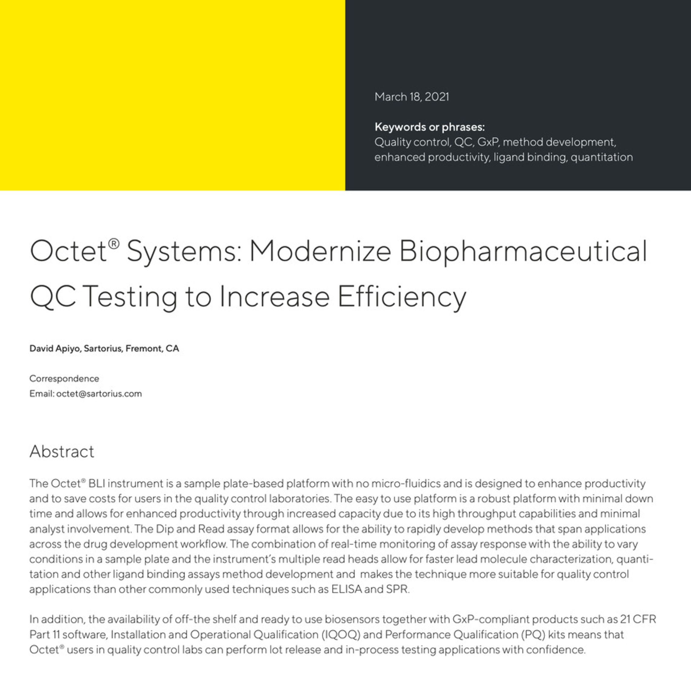 Modernize Biopharmaceutical Quality Control Testing | Sartorius