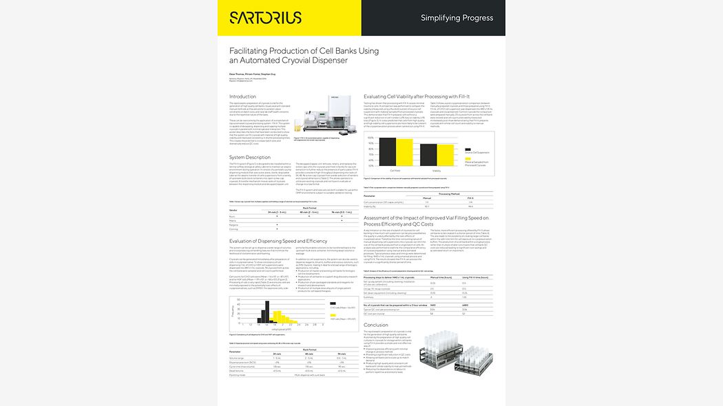 Fill-It Cryovial Filling System | Sartorius