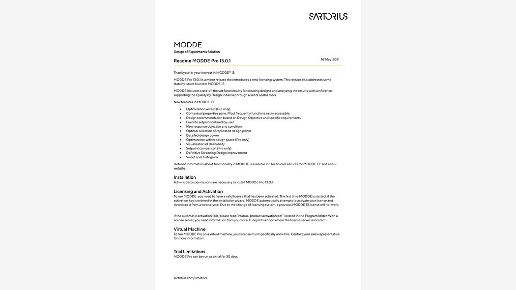 MODDE® - Design of Experiments Software | Sartorius