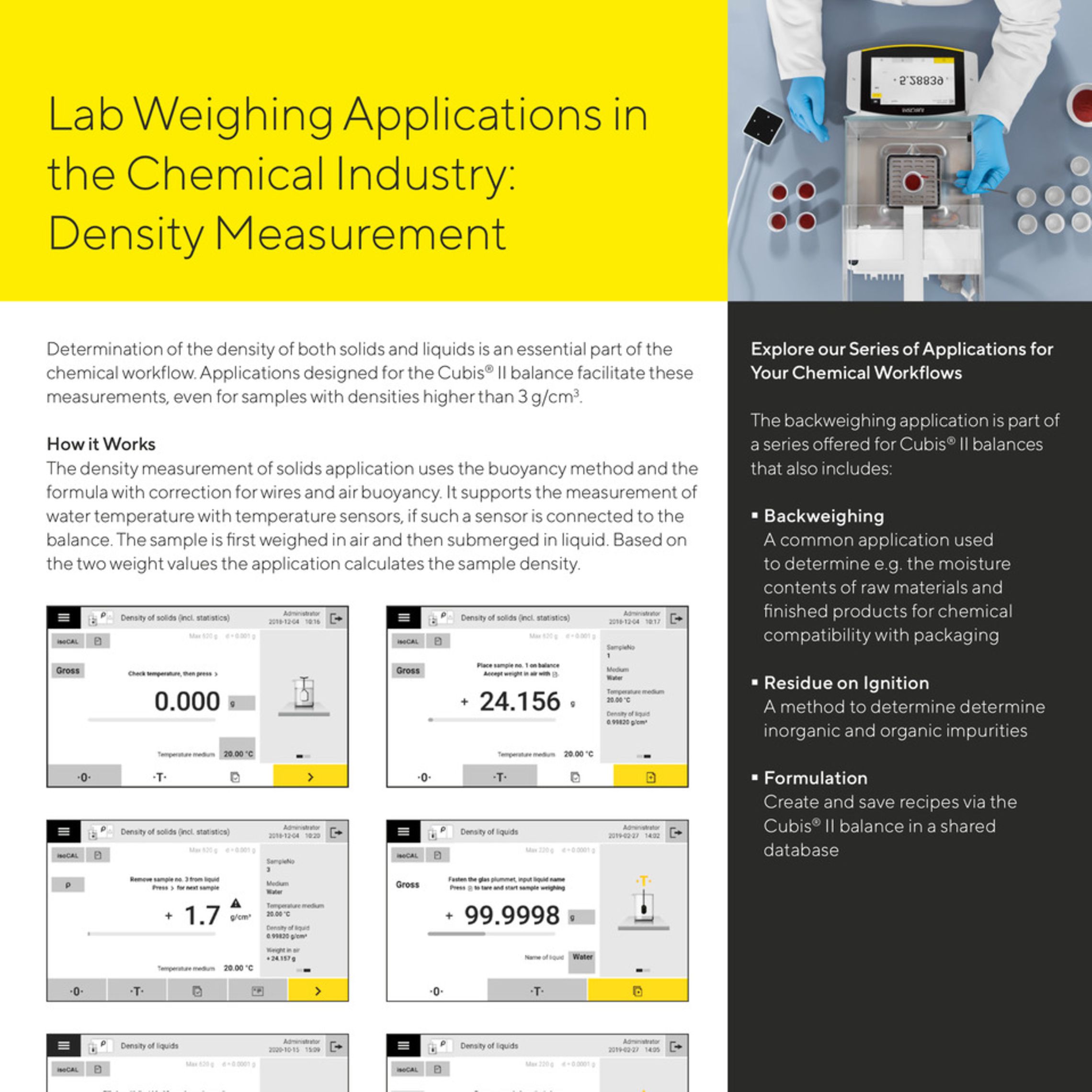 Lab Weighing Applications in the Chemical Industry: Density Measurement ...