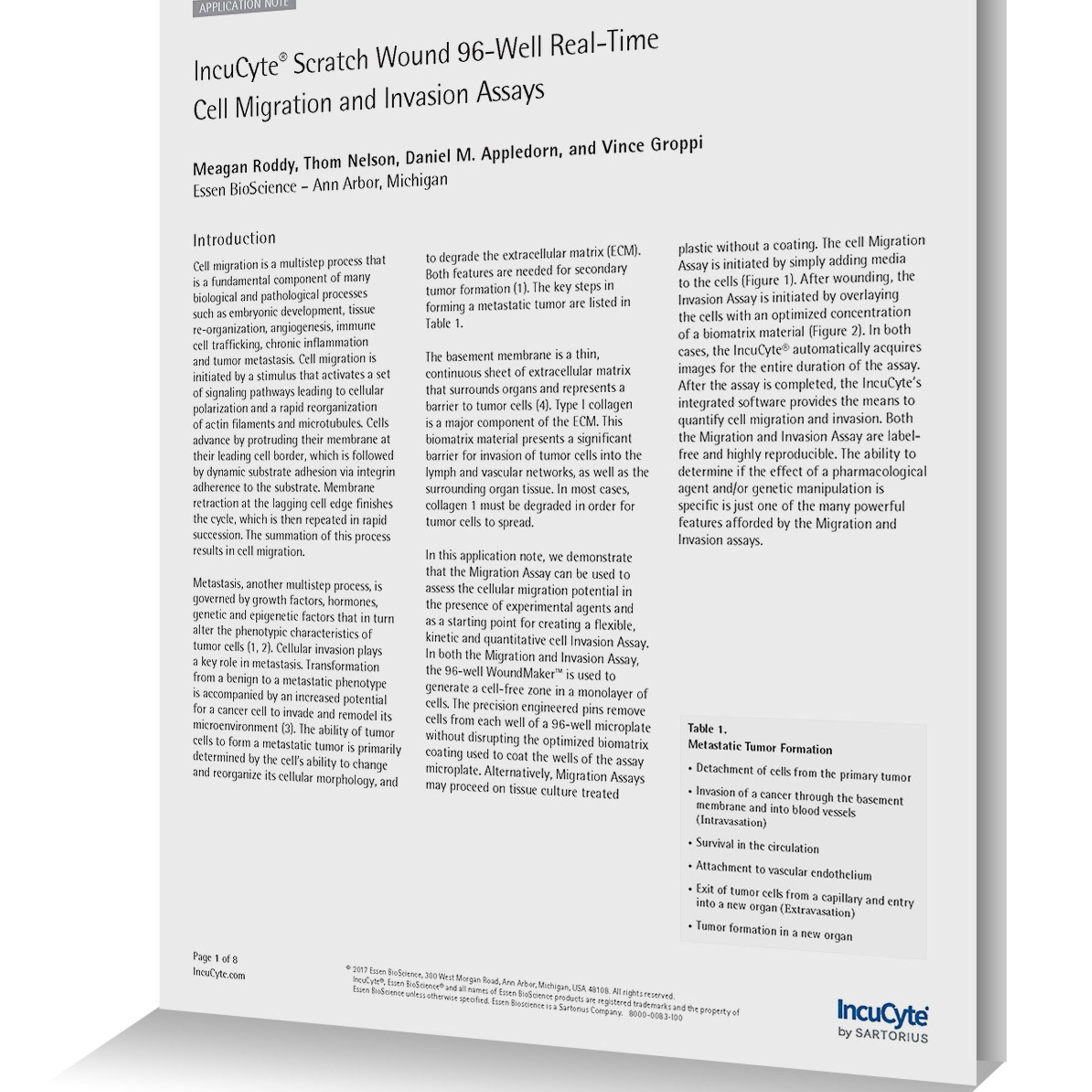 Incucyte Cell Migration Scratch Wound Analysis | Sartorius