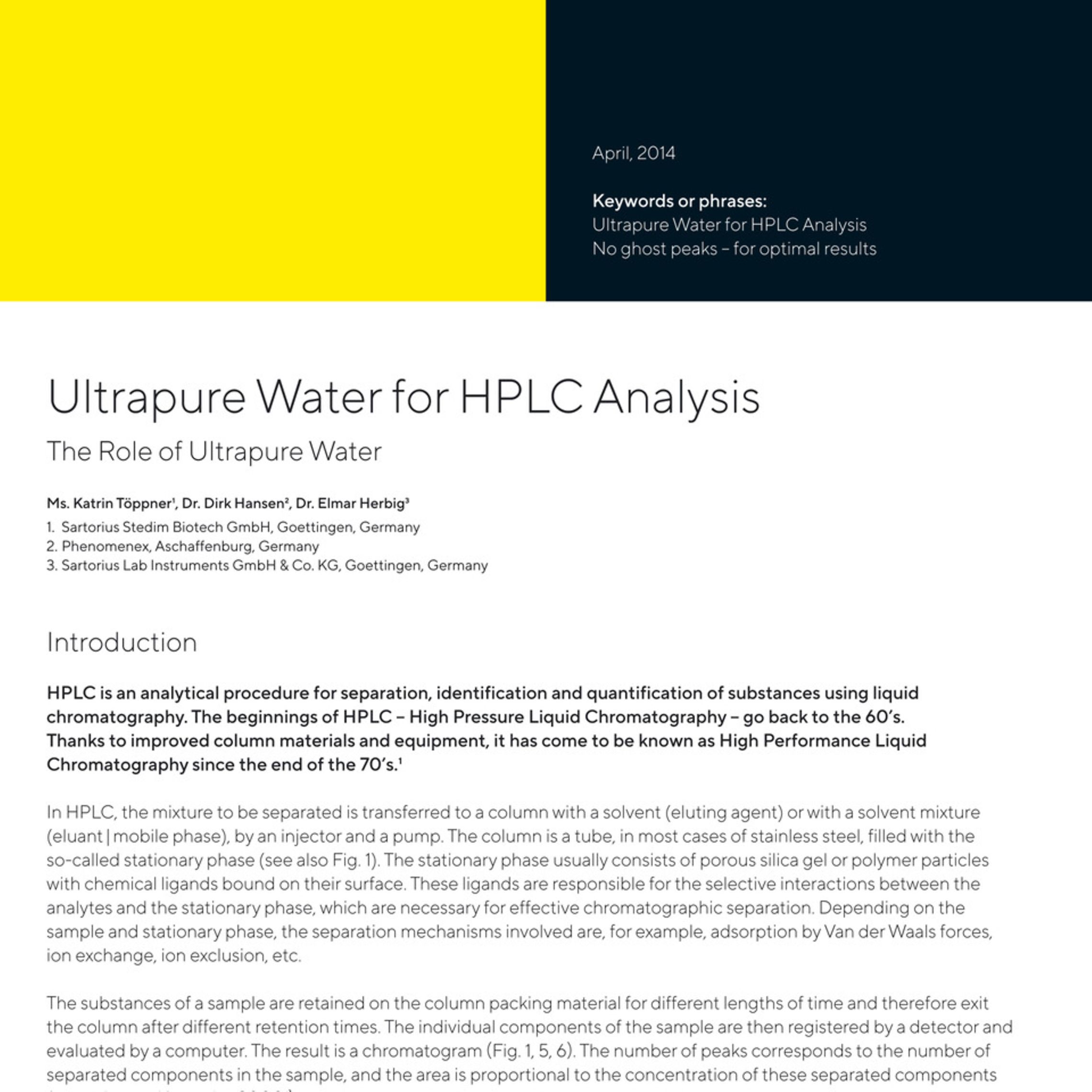 Ultrapure Water for HPLC Analysis | Sartorius