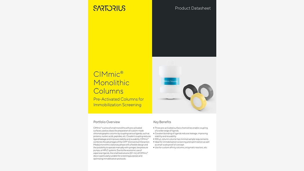 Monolithic Chromatography Columns Sartorius