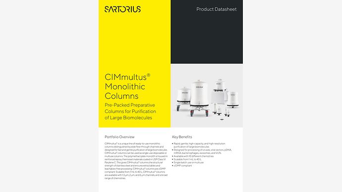 Monolithic Chromatography Columns | Sartorius