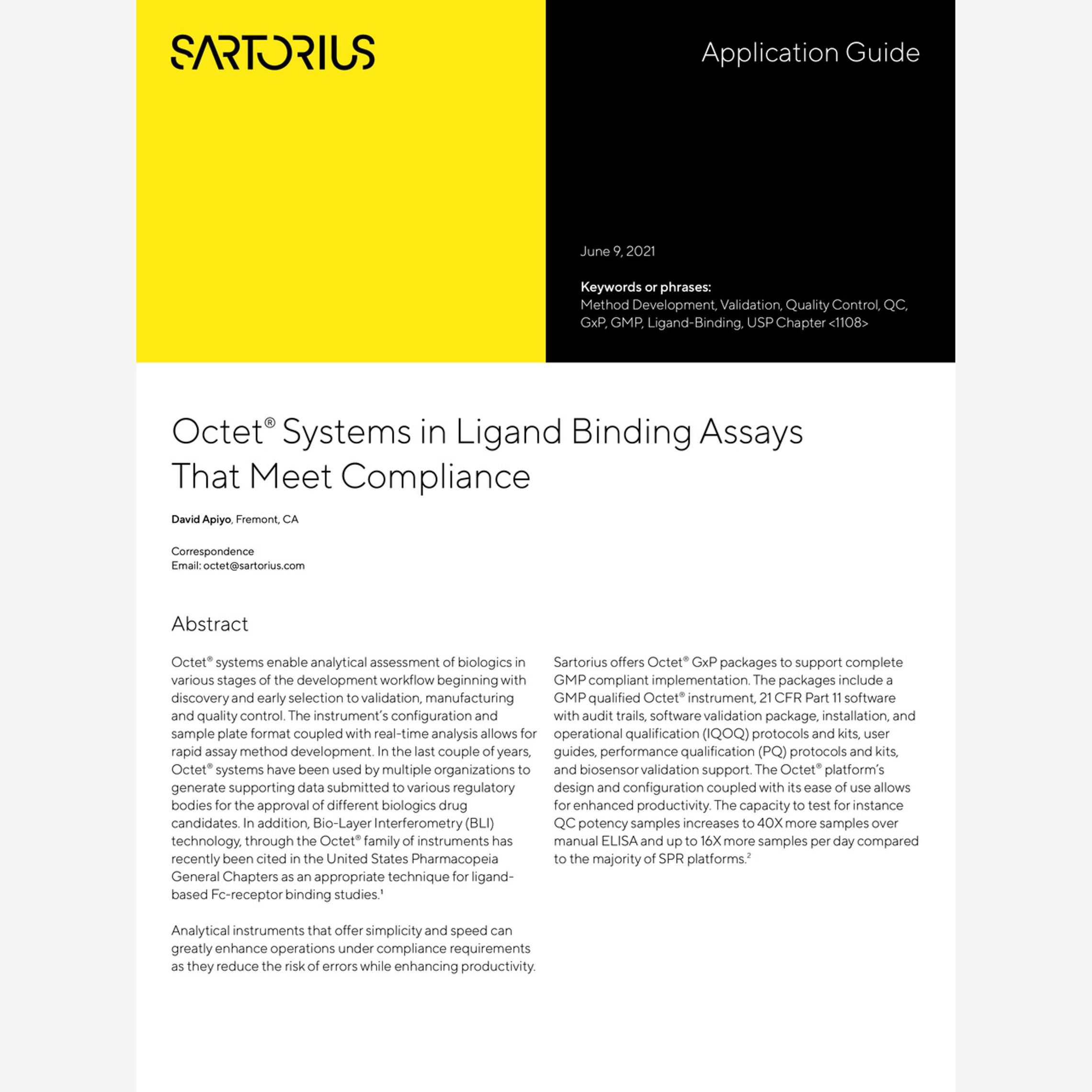 Octet® Systems in Ligand Binding Assays That Meet Compliance | Sartorius