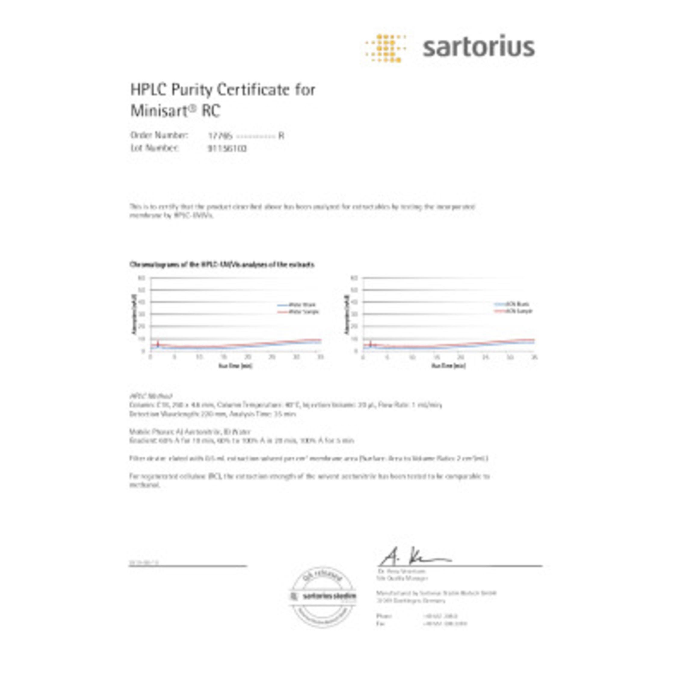 Lab Filtration & Purification Certificates